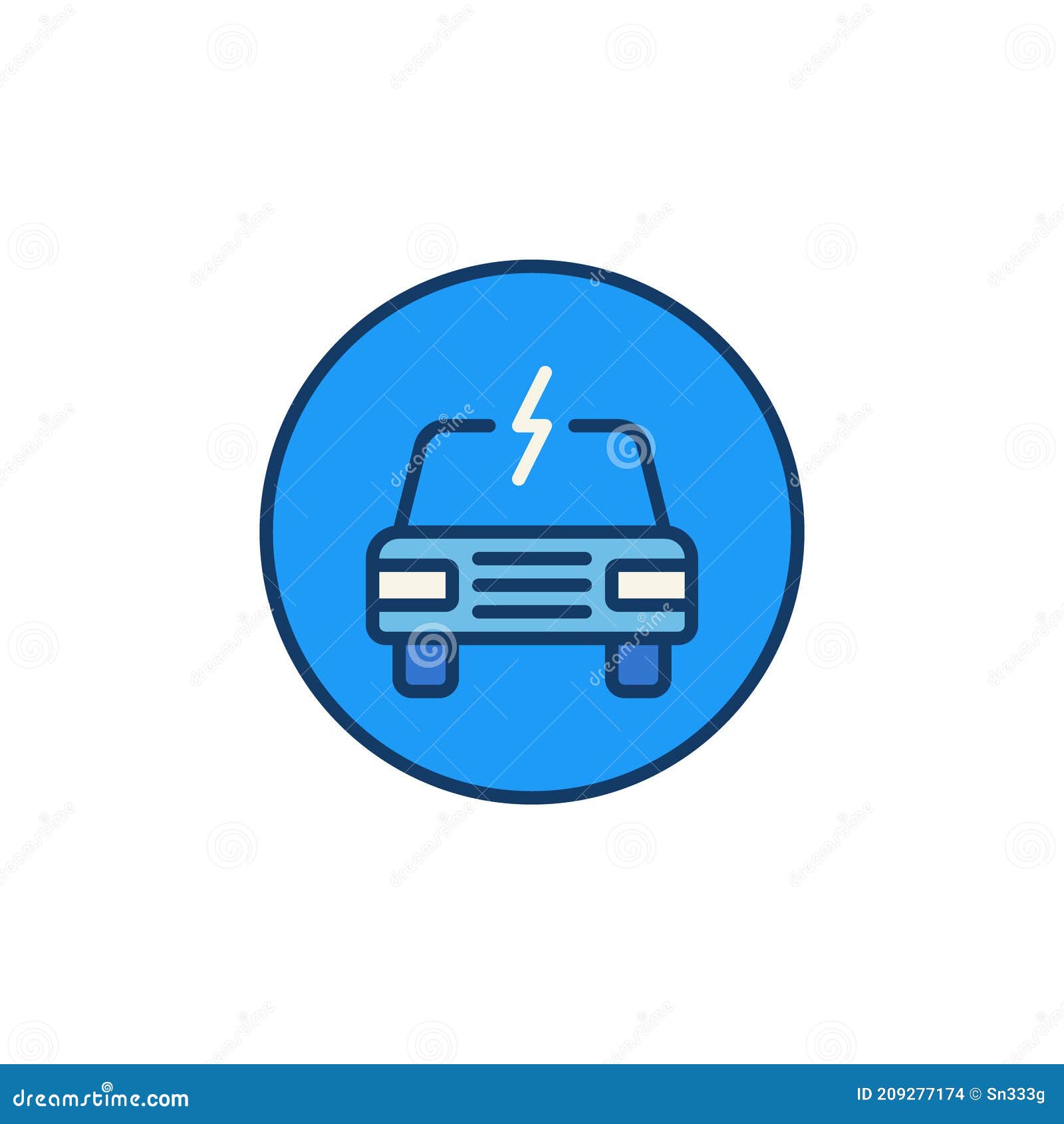 Electric Vehicle EV Vector Concept Round Colored Icon Stock Vector ...