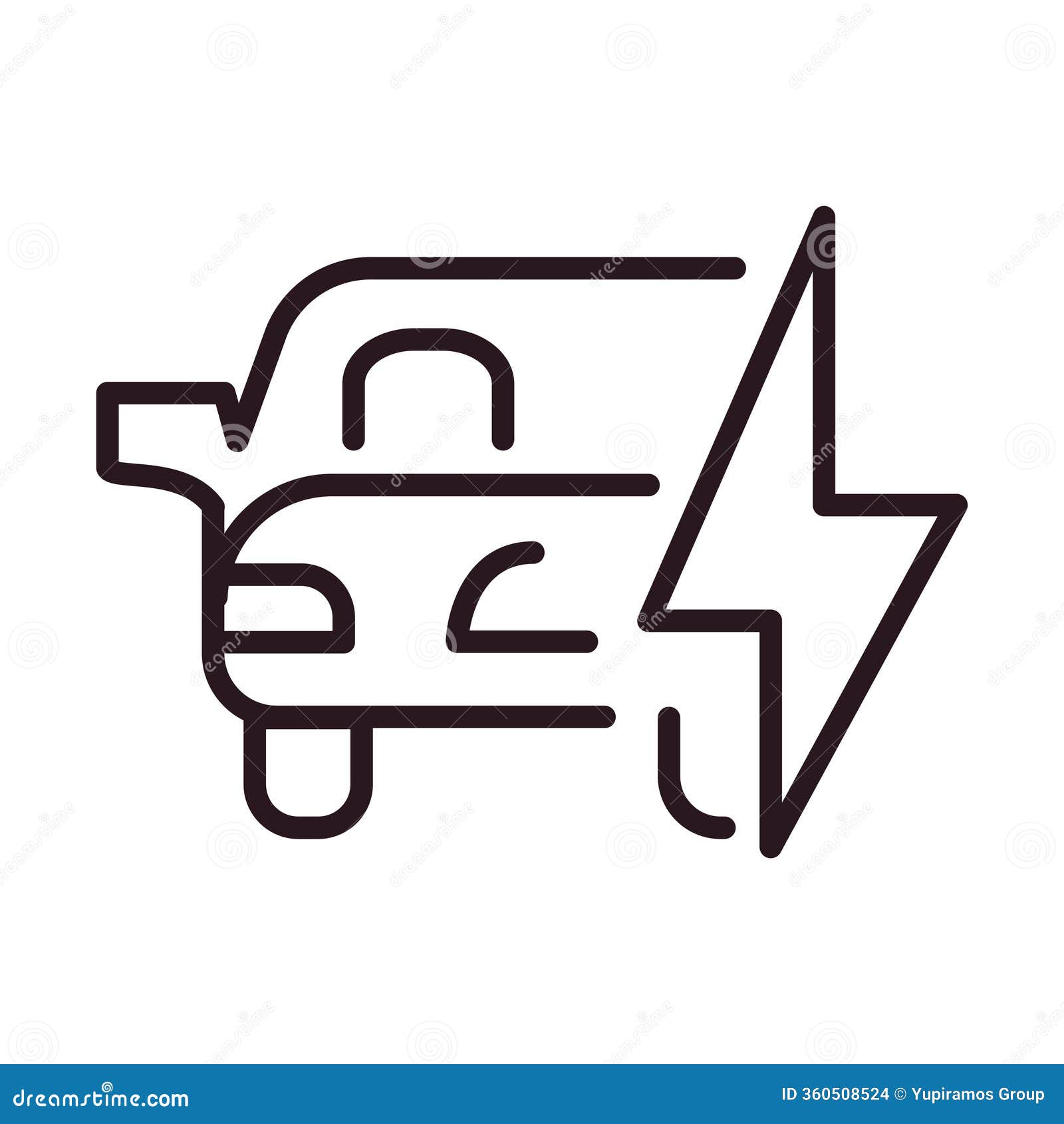 Electric Vehicle with Lightning Symbol Stock Illustration ...