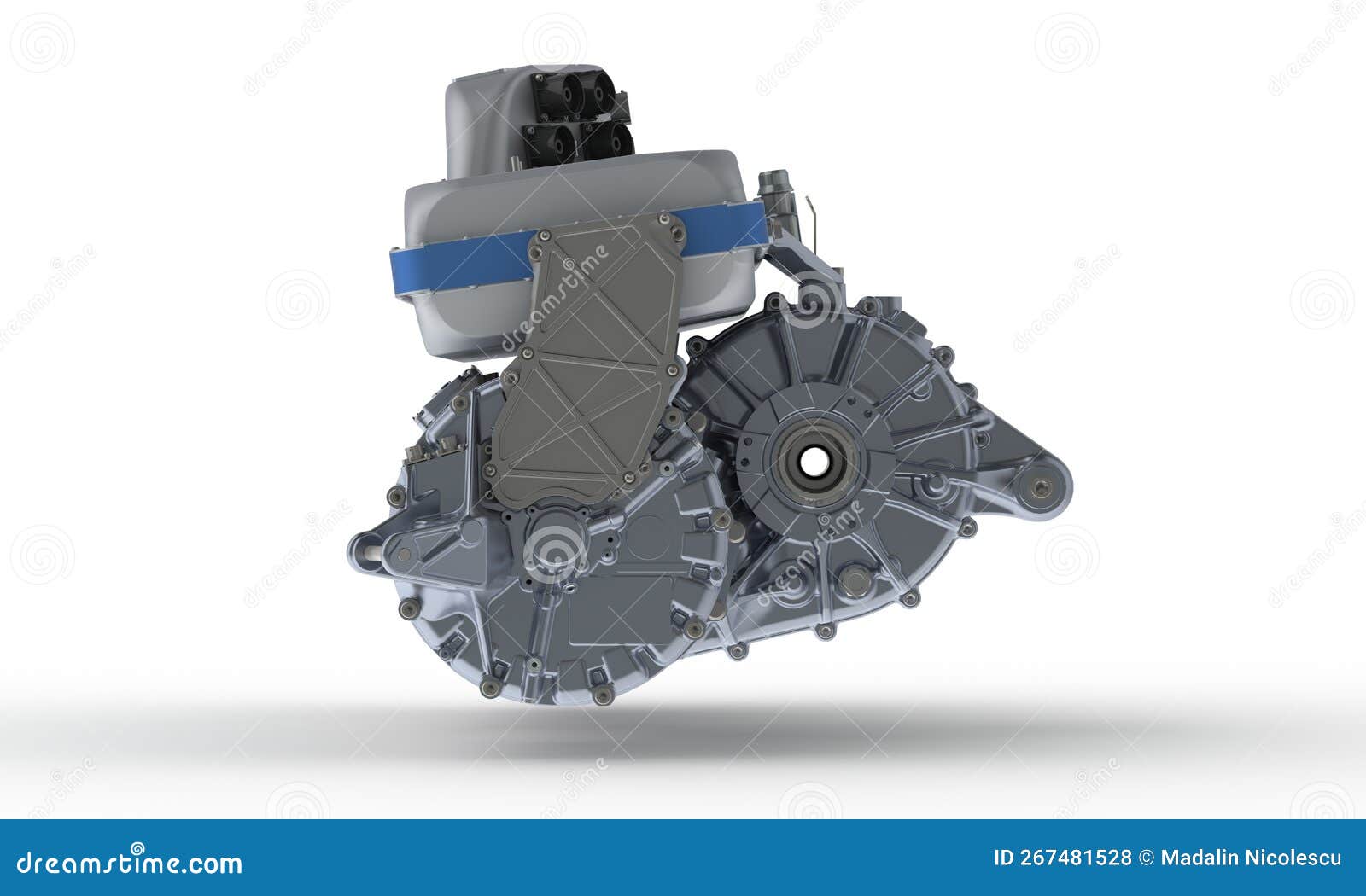 Electric Vehicle Motor Side View Presentation, 3D Rendering Stock ...