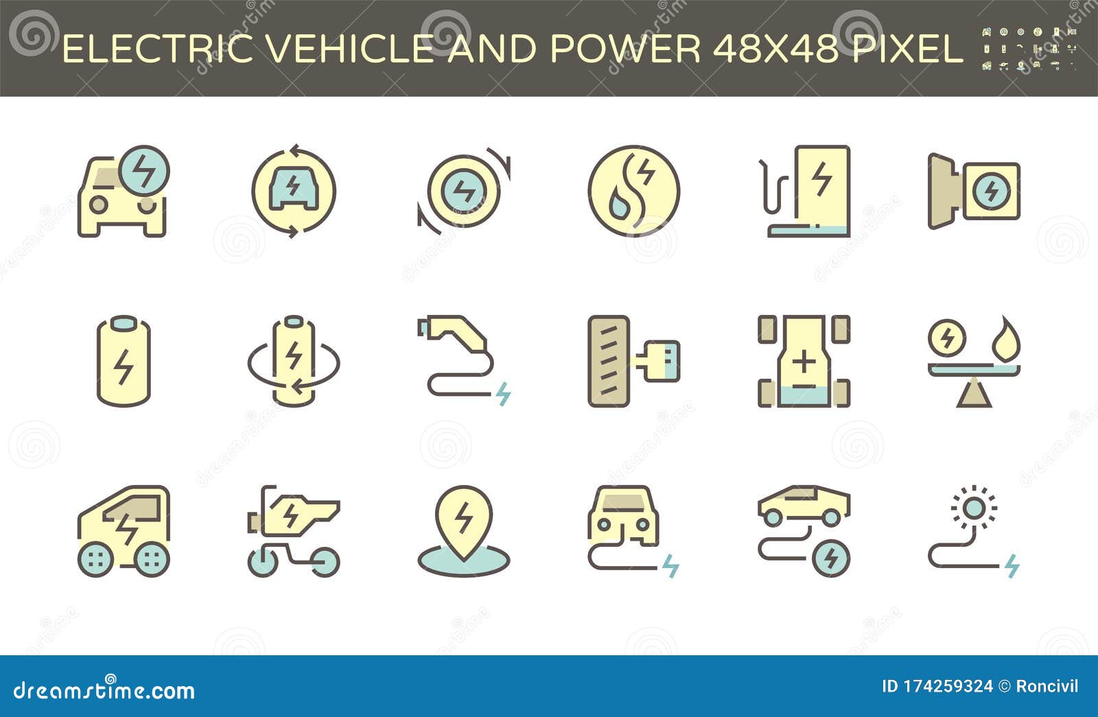Electric Vehicle and Power Vector Icon Stock Vector - Illustration of ...