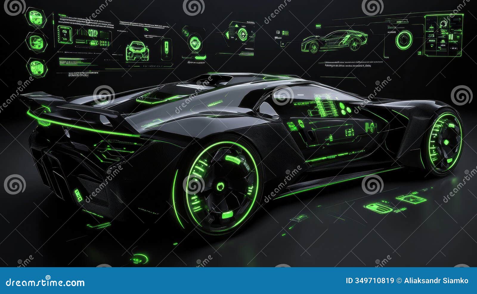 Electric Vehicle Technology Interface for Futuristic Branding Stock ...