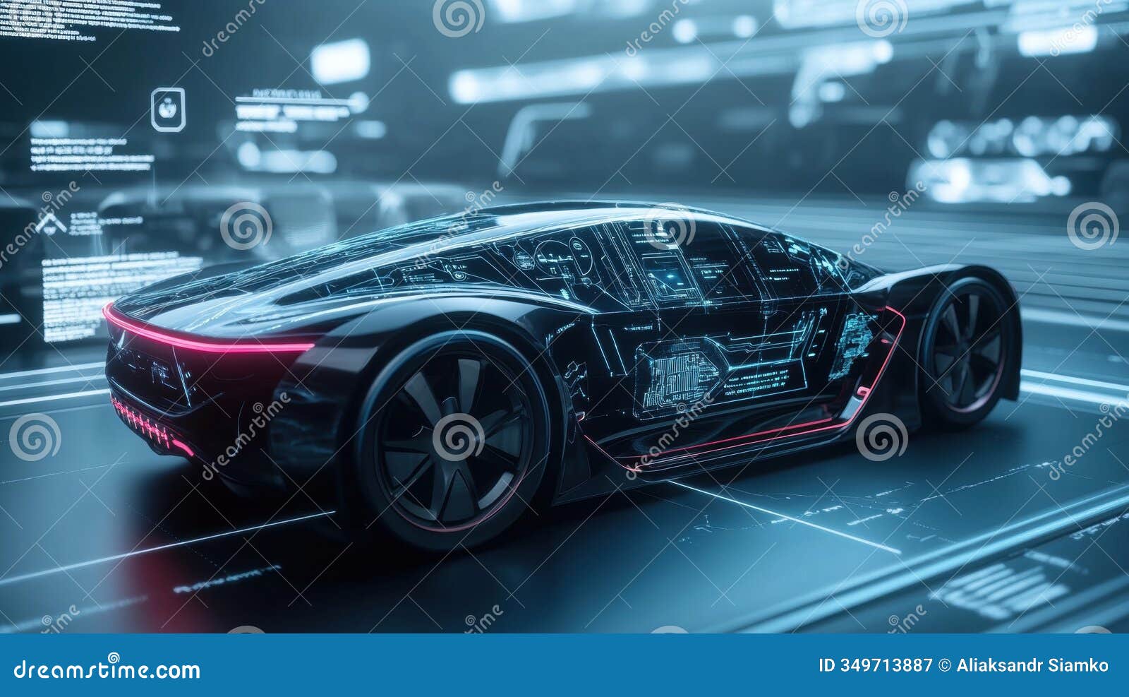 Electric Vehicle Technology Interface for Futuristic Branding Stock ...