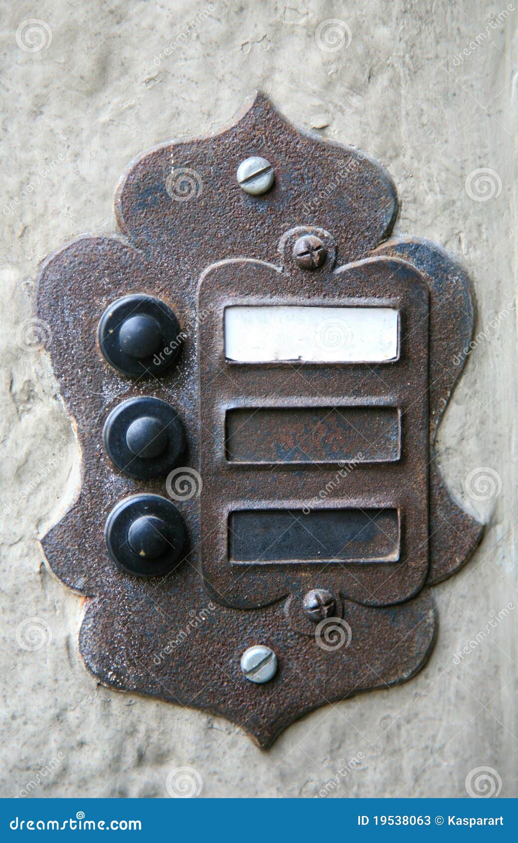 Electric vintage doorbell stock image. Image of architecture - 19538063