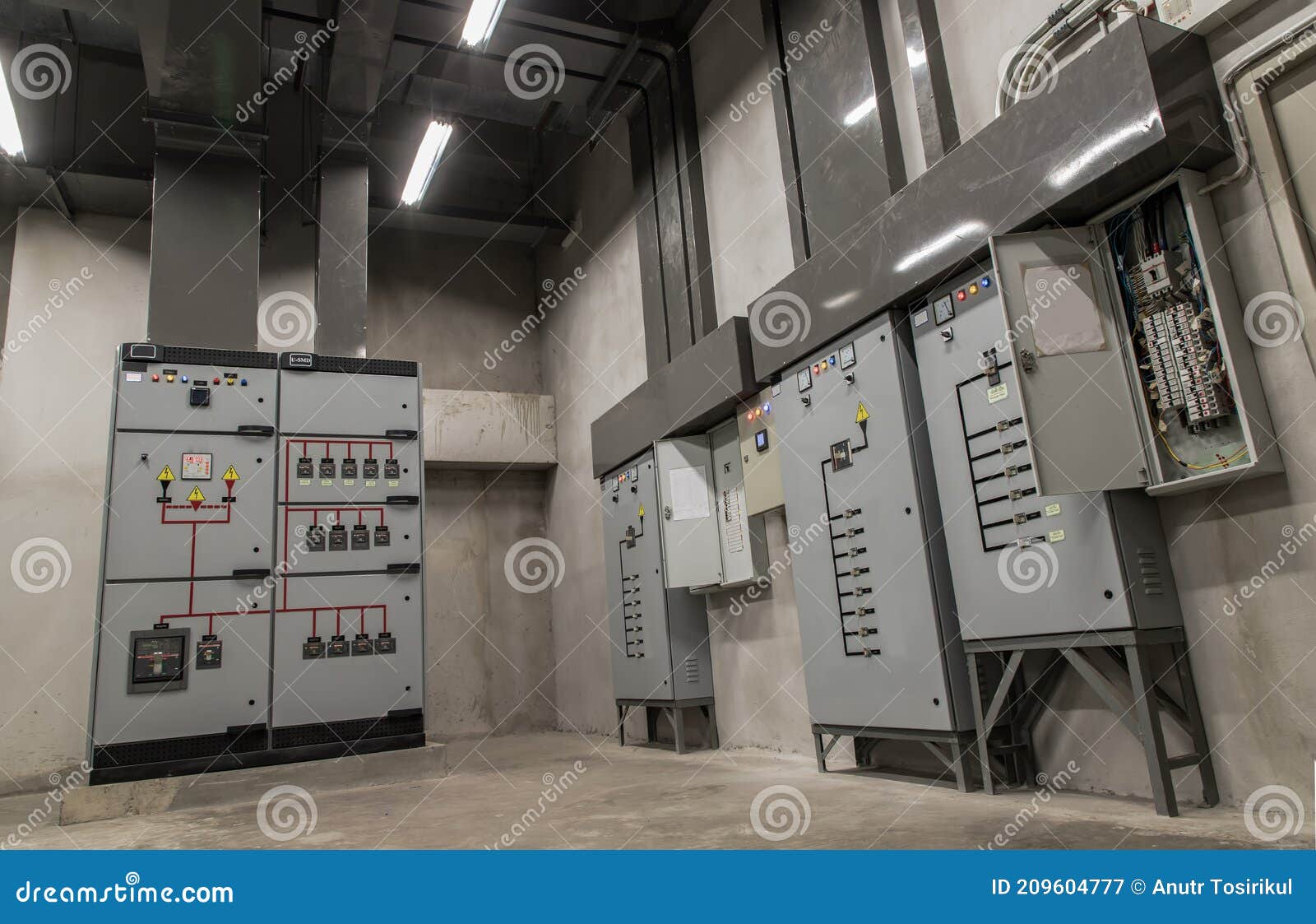 Electric Voltage Control Room. No Focus, Specifically Stock Image ...
