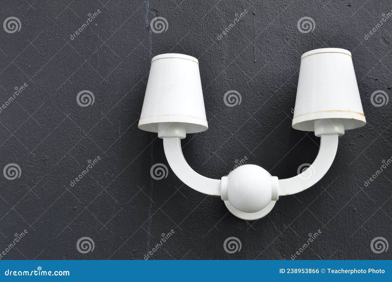 Electric Wall Light Hanging on Black Wall Stock Photo - Image of ...