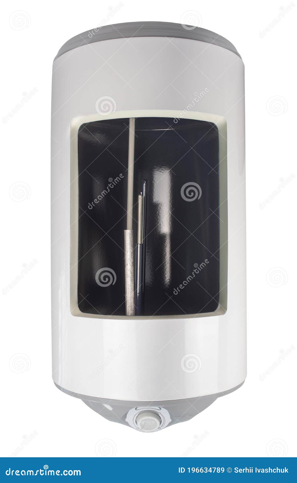 Electric Water Heater With A Cut Body To Demonstrate The Internal ...