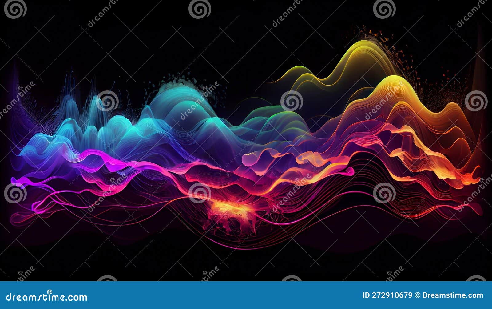 Generative AI, "Electric Waves": a Hypnotic and Energetic Vibrant Neon ...