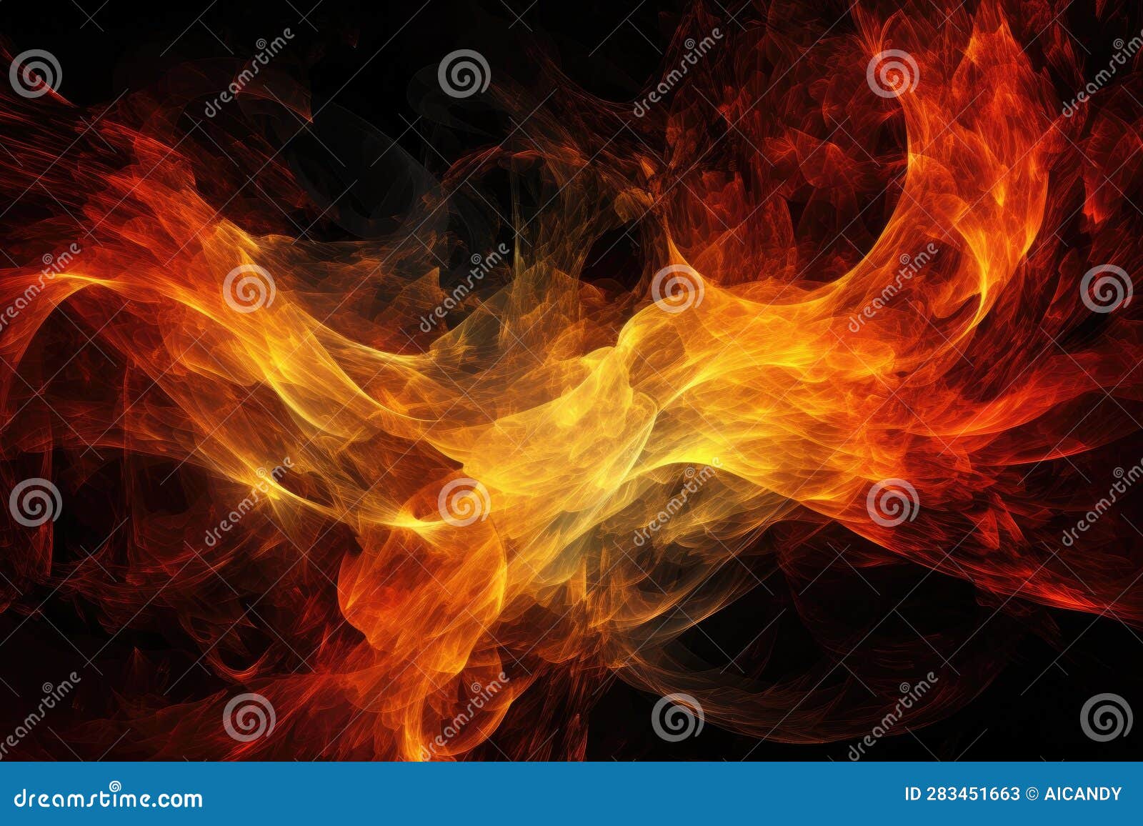 Electric Waves of Fire in a Flaming Abstract Stock Illustration ...