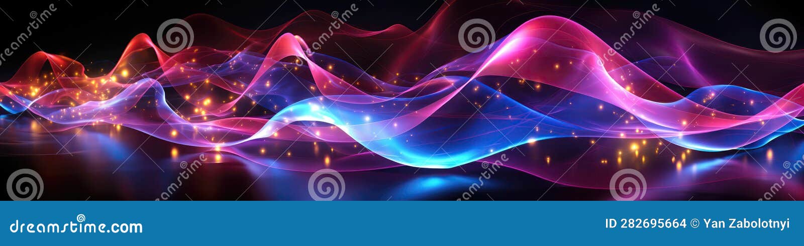 Electric Waves Pulsating in Different Frequencies. Generative AI Stock ...