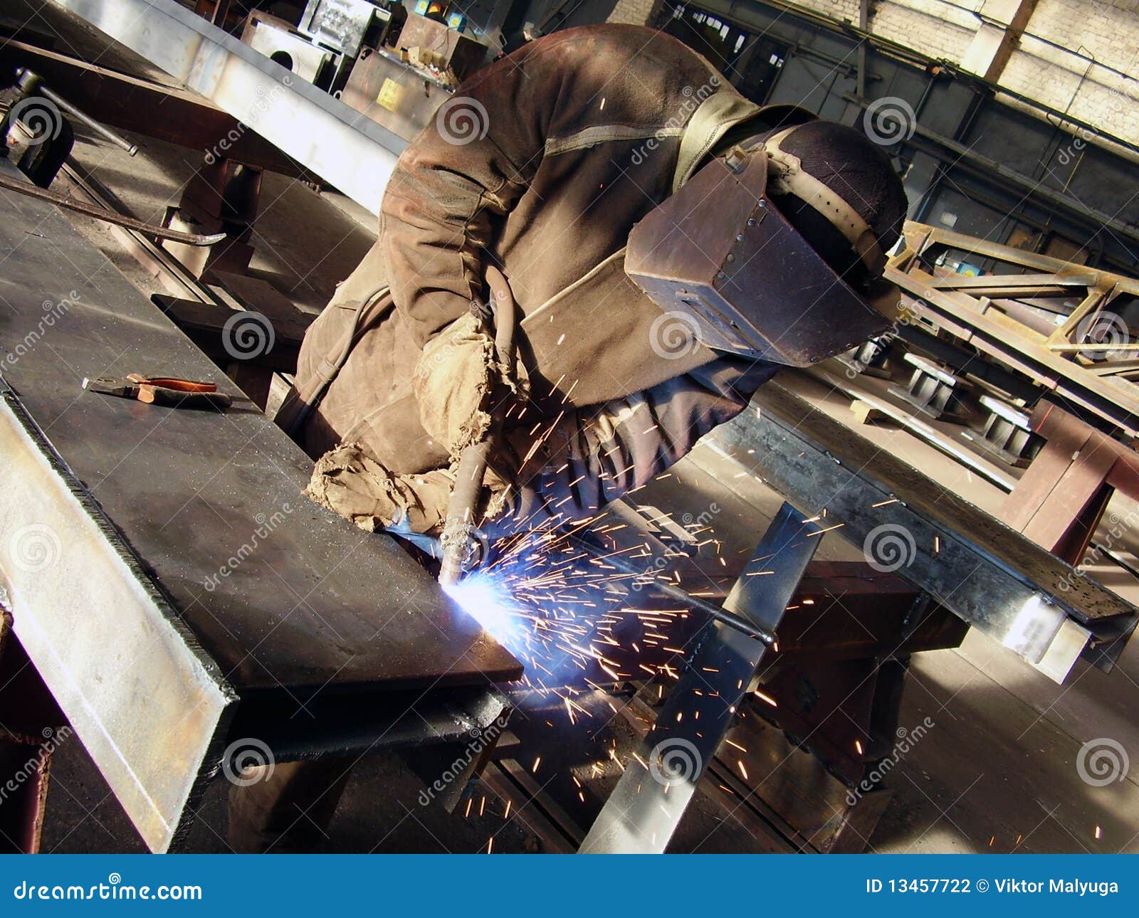Electric welder stock photo. Image of worker, plant, bonding - 13457722