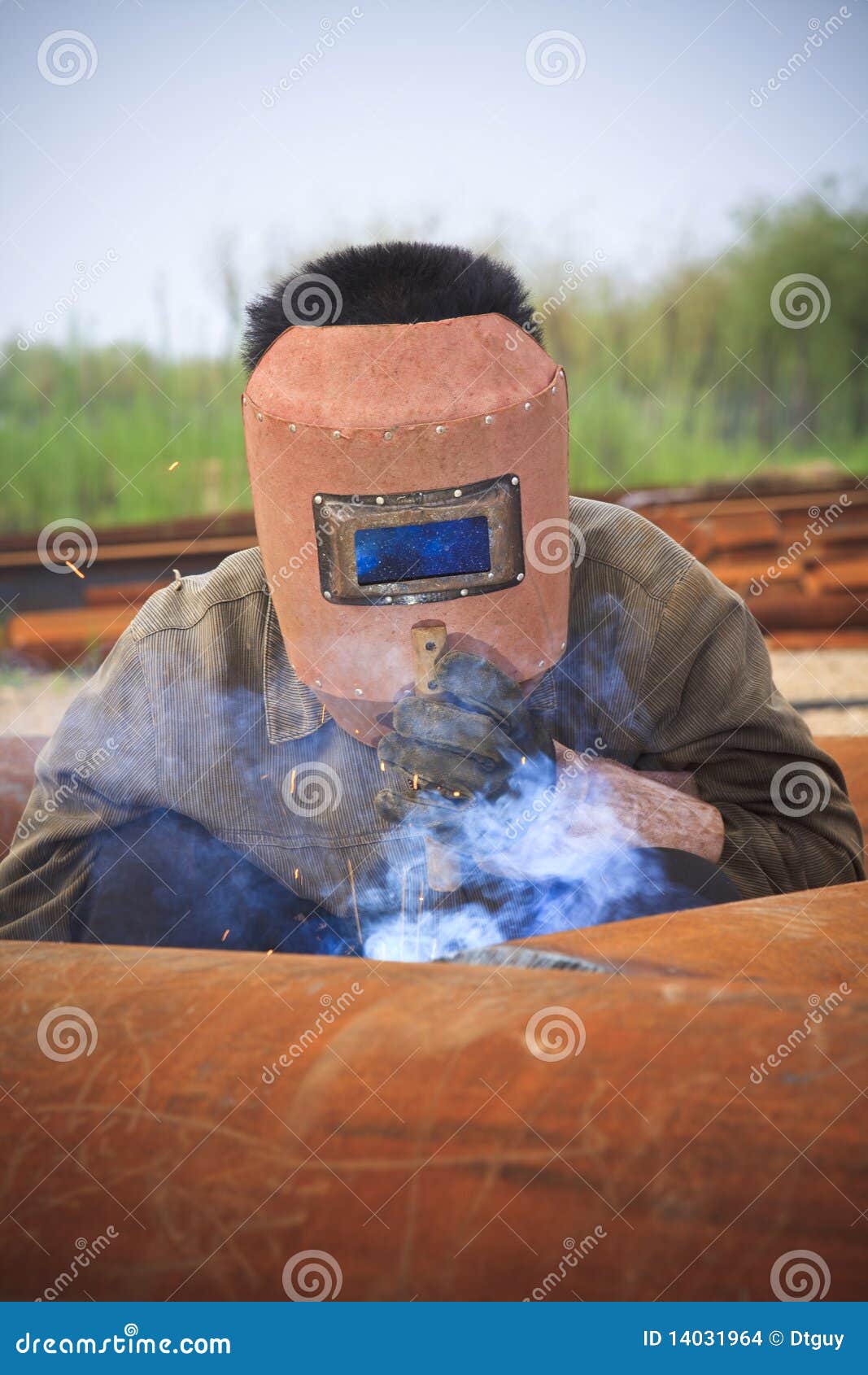 Electric welding stock photo. Image of mask, occupation - 14031964