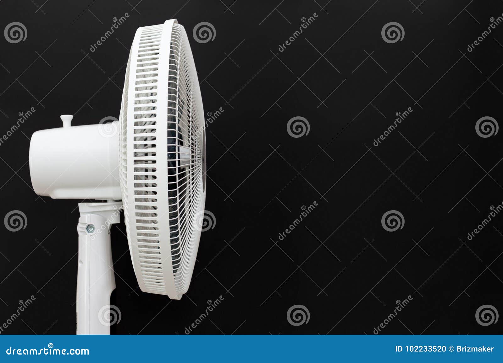 Electric White Fan Isolated on Black Background. Stock Photo - Image of ...