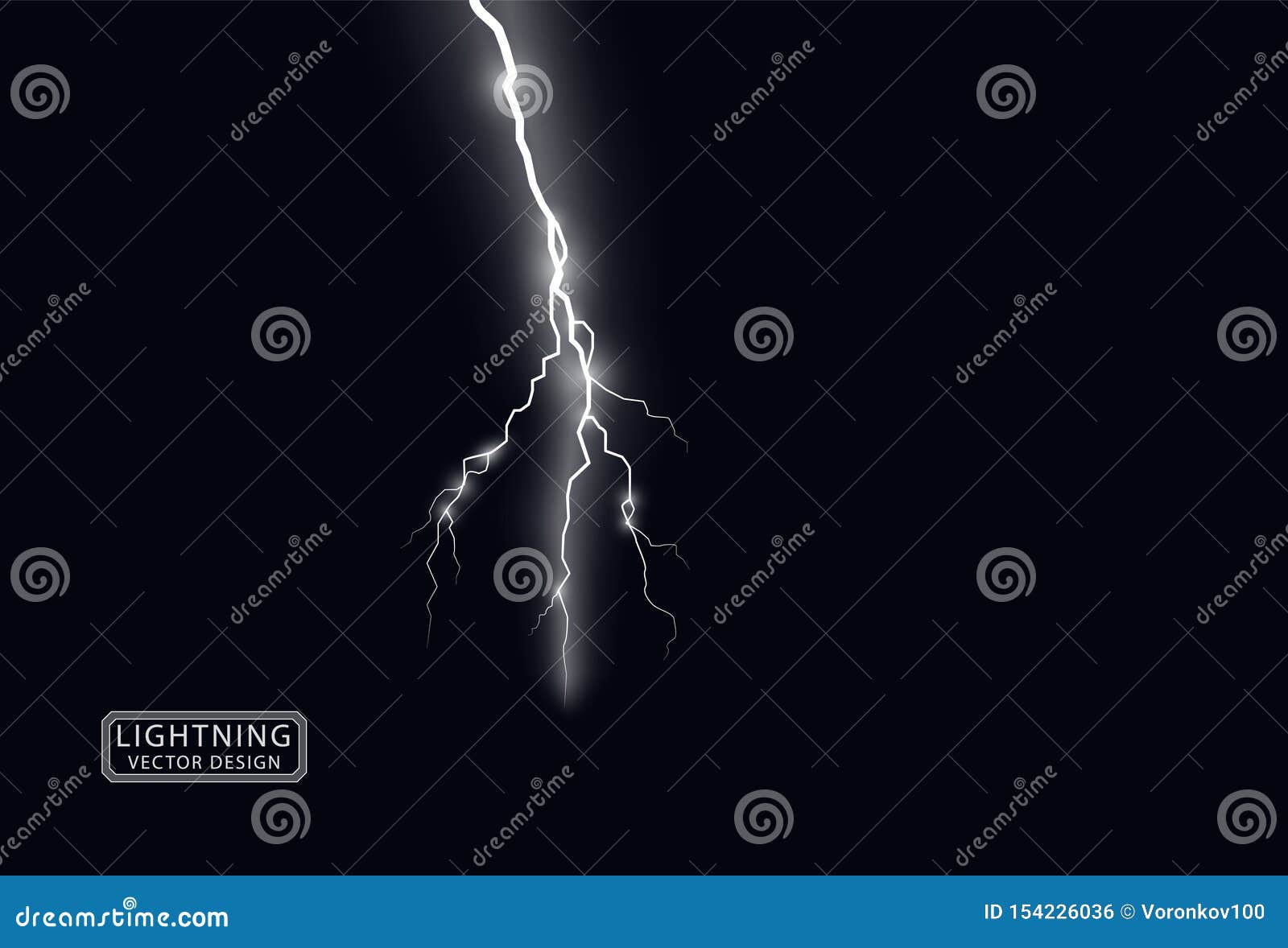 Electric White Lightning Flash Discharge With Soft Transparent Glow ...