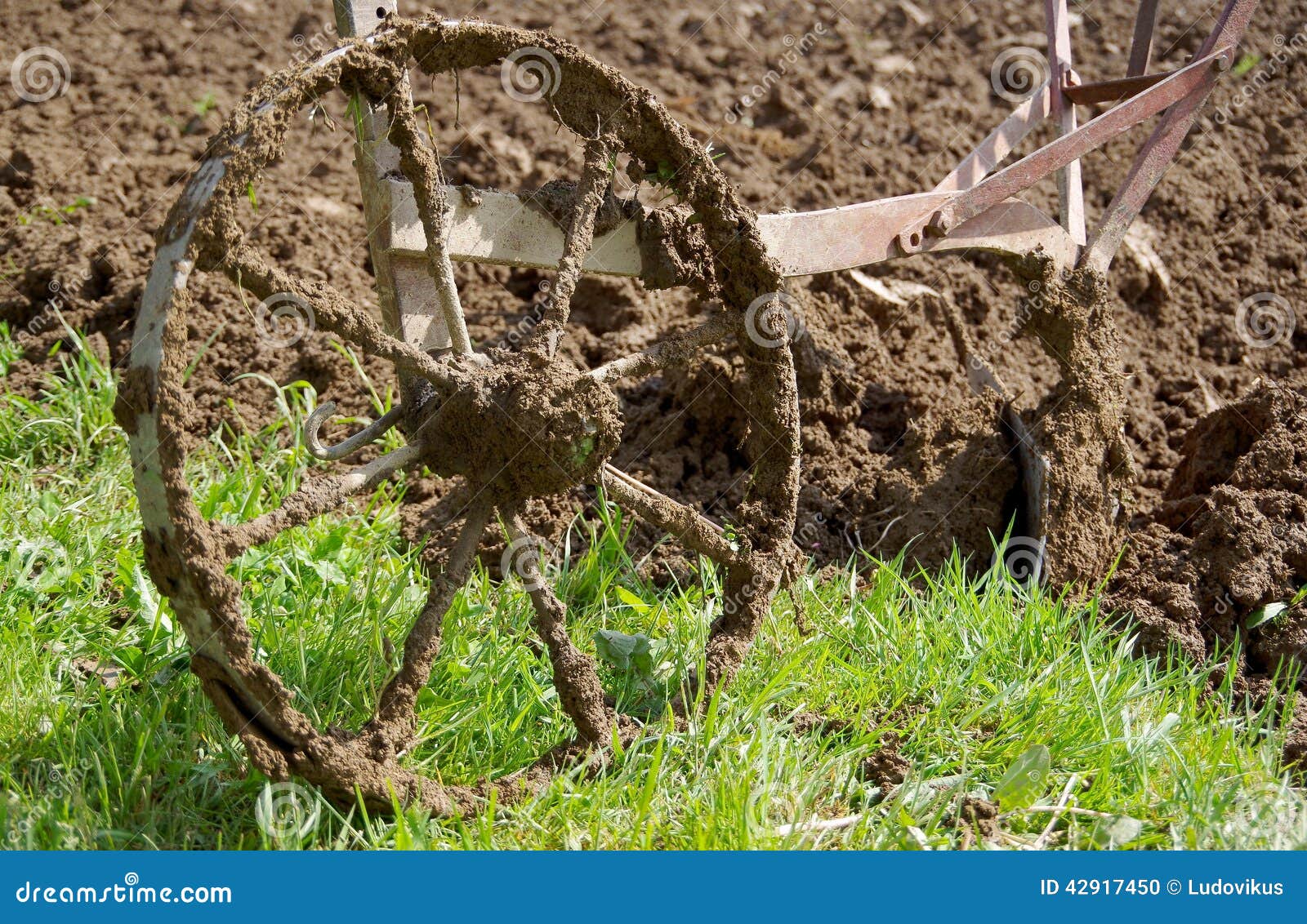 Electric Winch and Hand Plow for Plowing Stock Photo - Image of ...