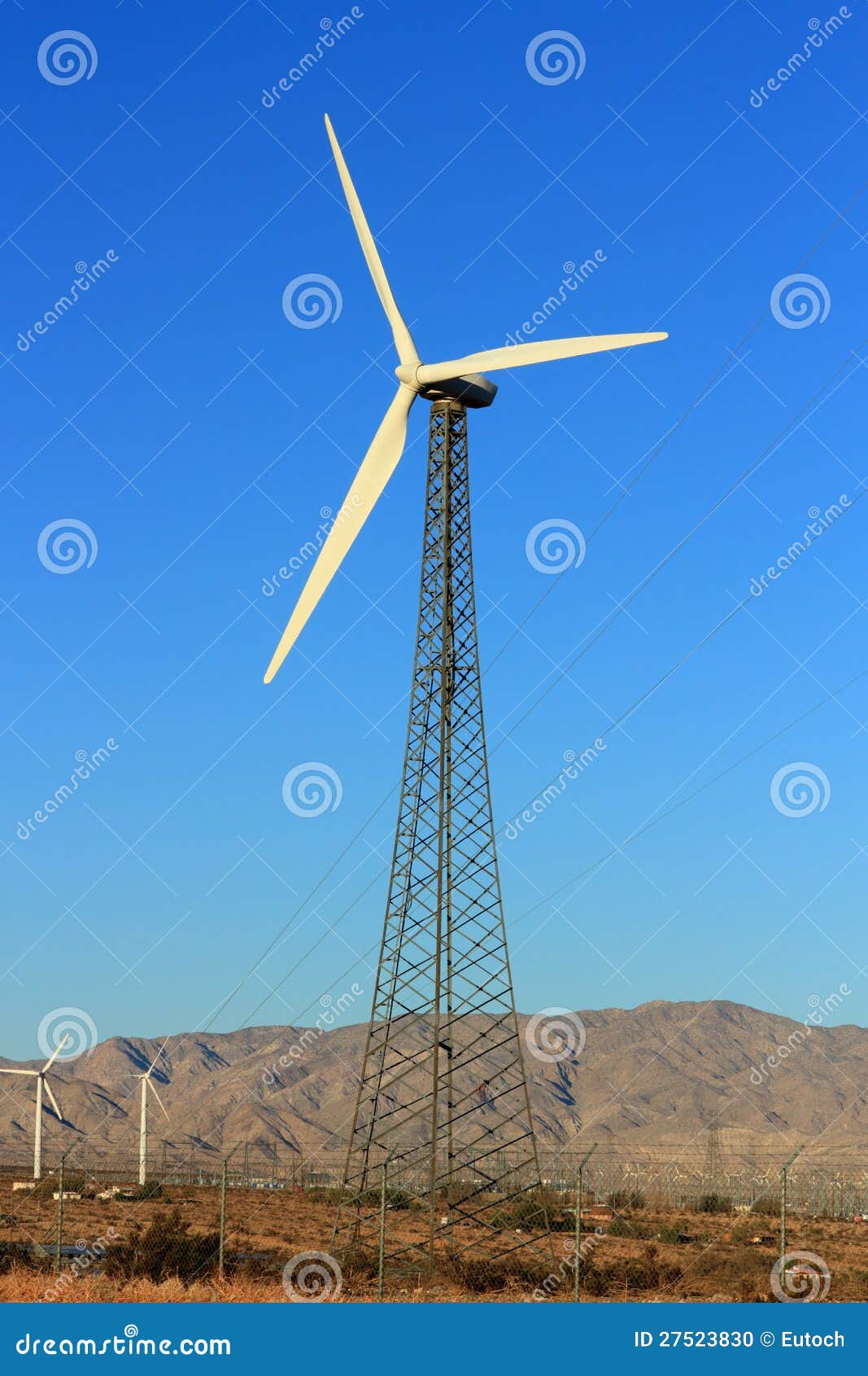 Nature Friendly Electric Windmill Farm Stock Photo - Image of tower ...