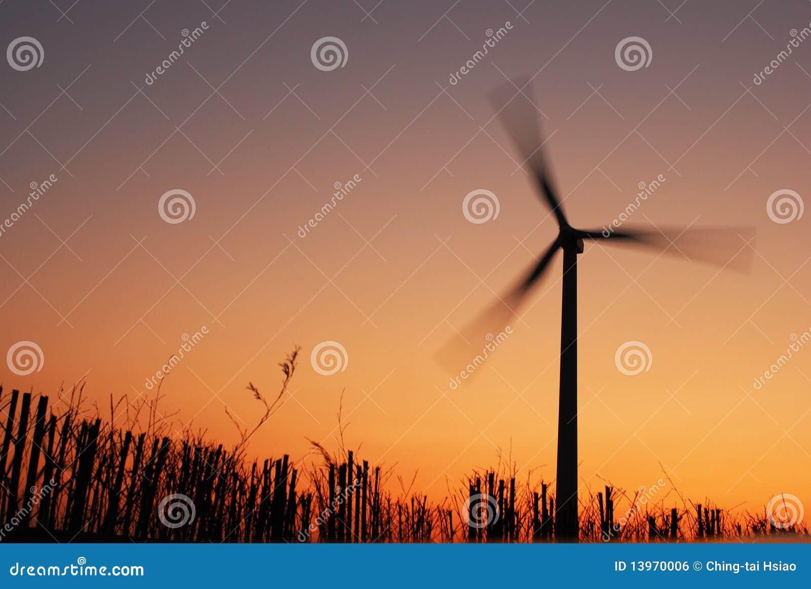 Electric Windmill at Sunset Stock Photo - Image of resource, blade ...