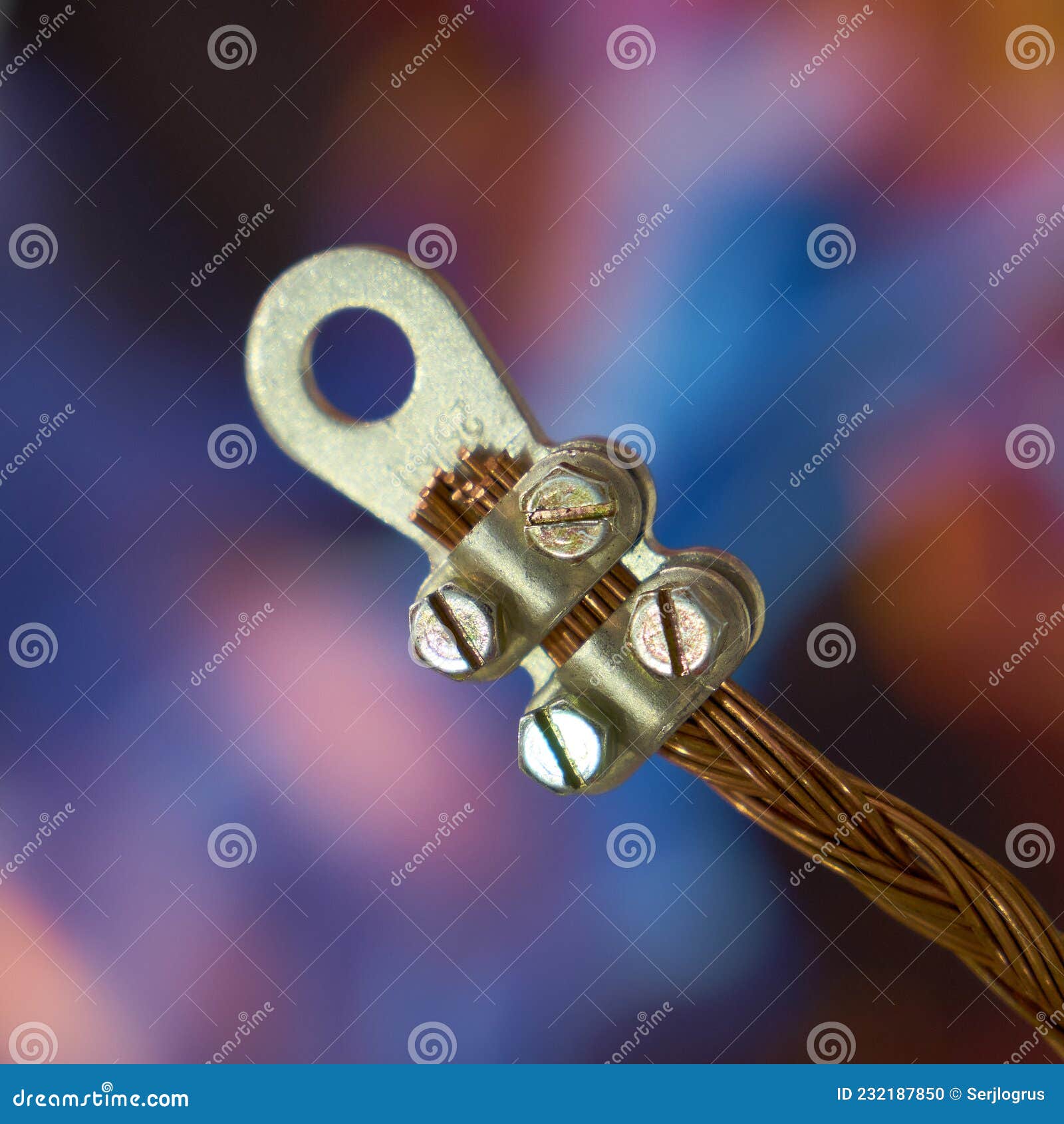 Electric Wire with Assembly Lug Stock Photo - Image of power, breaker ...