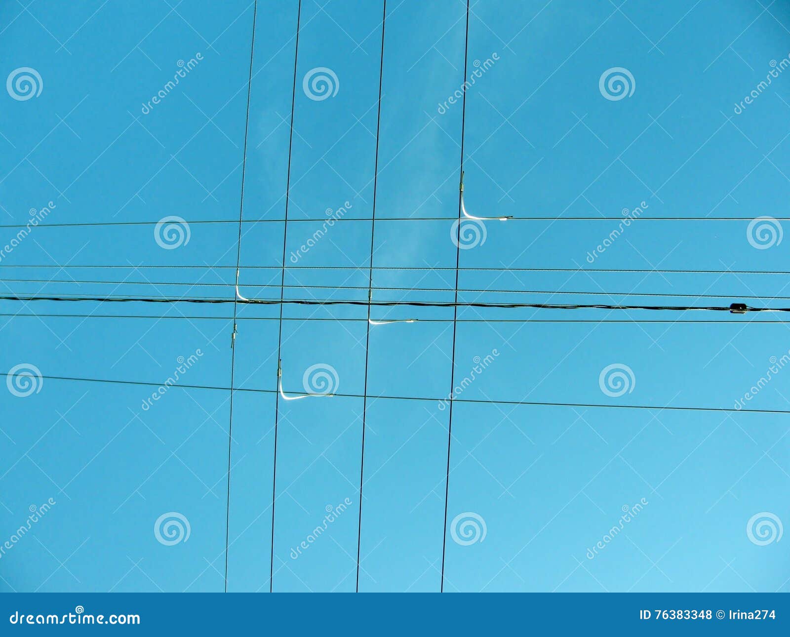 Electric Wire Cable and Blue Sky Background Stock Photo - Image of blue ...