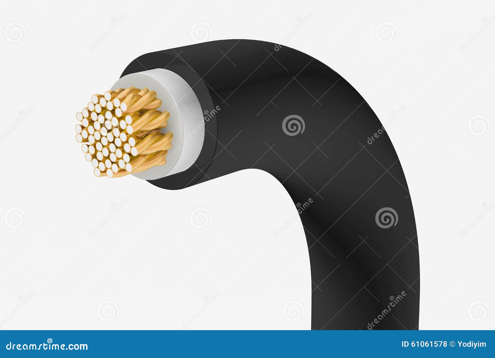 Electric Wire Cable with Clipping Path. Stock Illustration ...