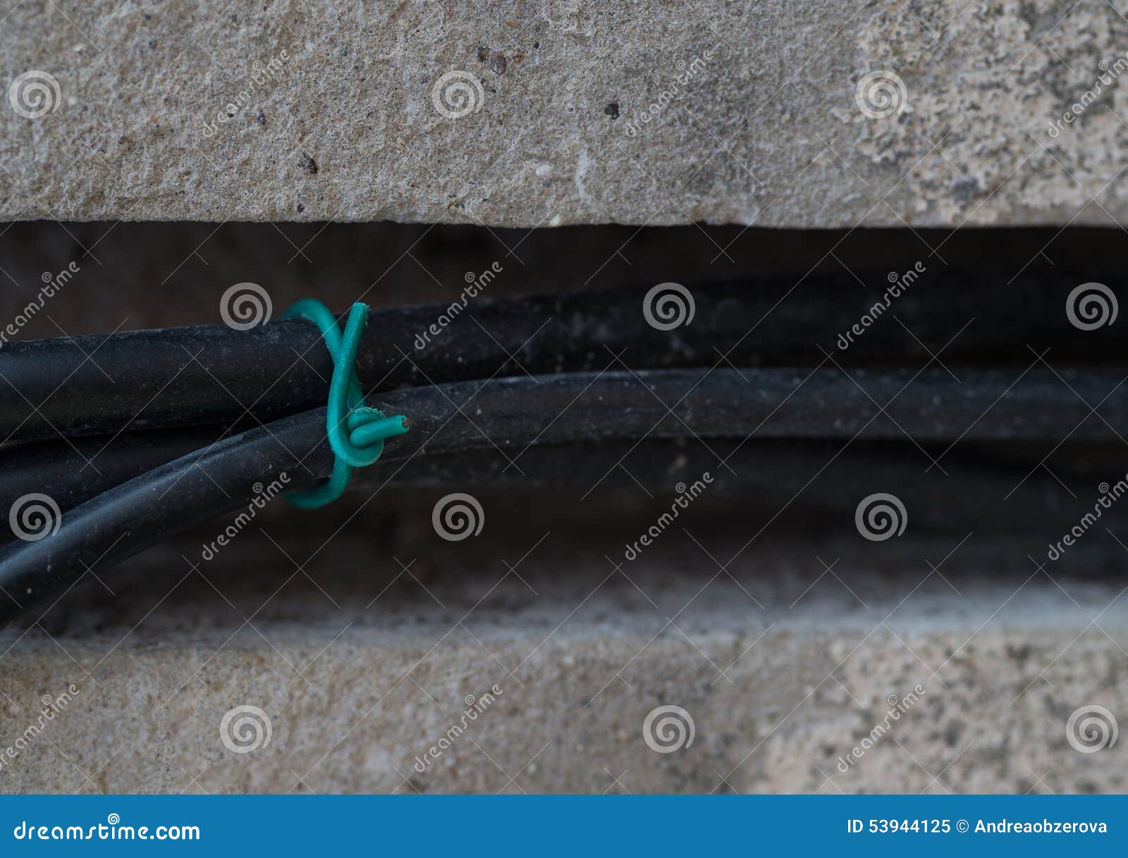 Electric Wire Cables in Cement Wall Stock Image - Image of security ...