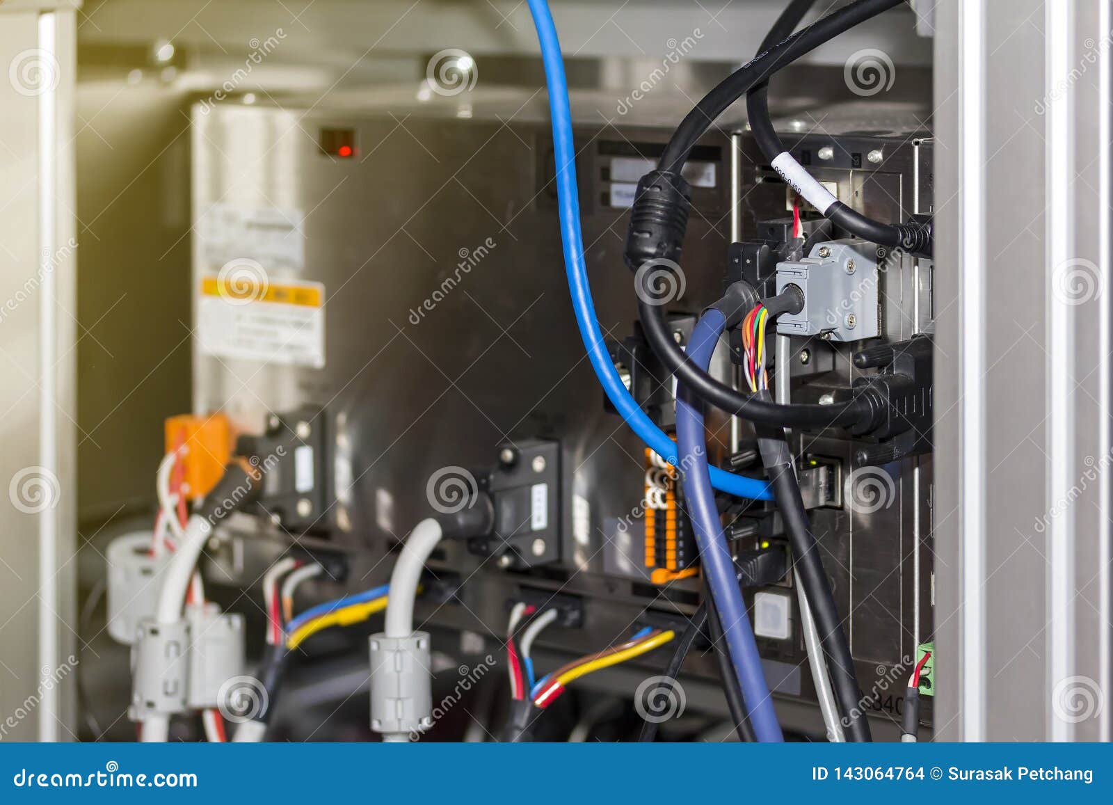 Electric Wire Connected at Backside of Computer Control Box for ...