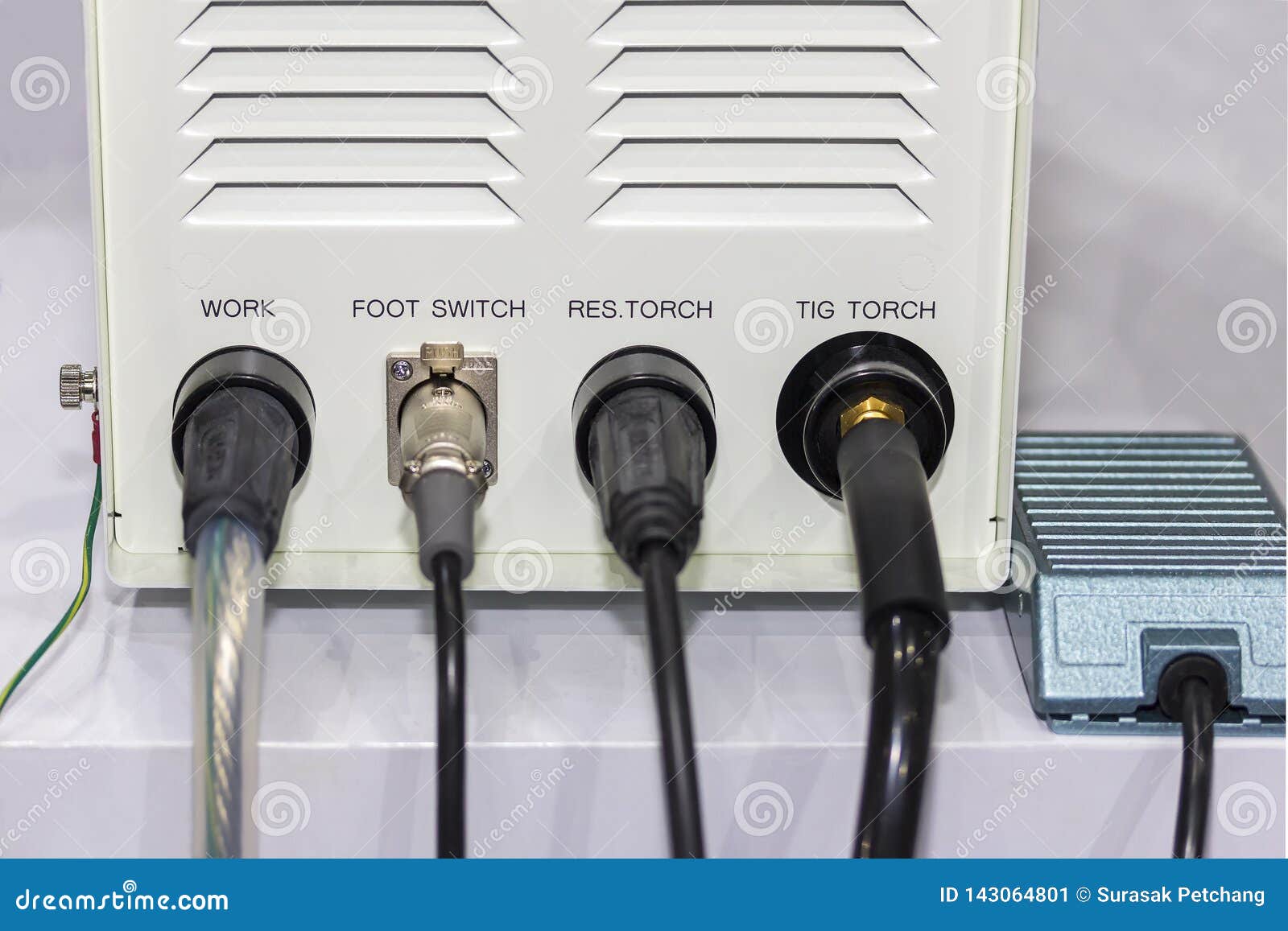 Electric Wire Connected at Control Box of Tig Welding Machine and Foot ...