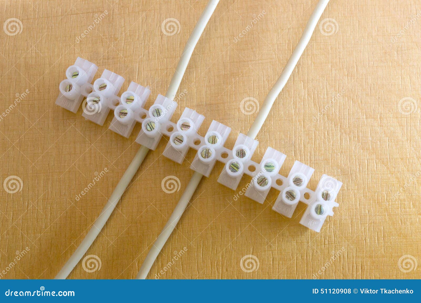 Electric Wire with Connectors Stock Photo - Image of supply, plastic ...