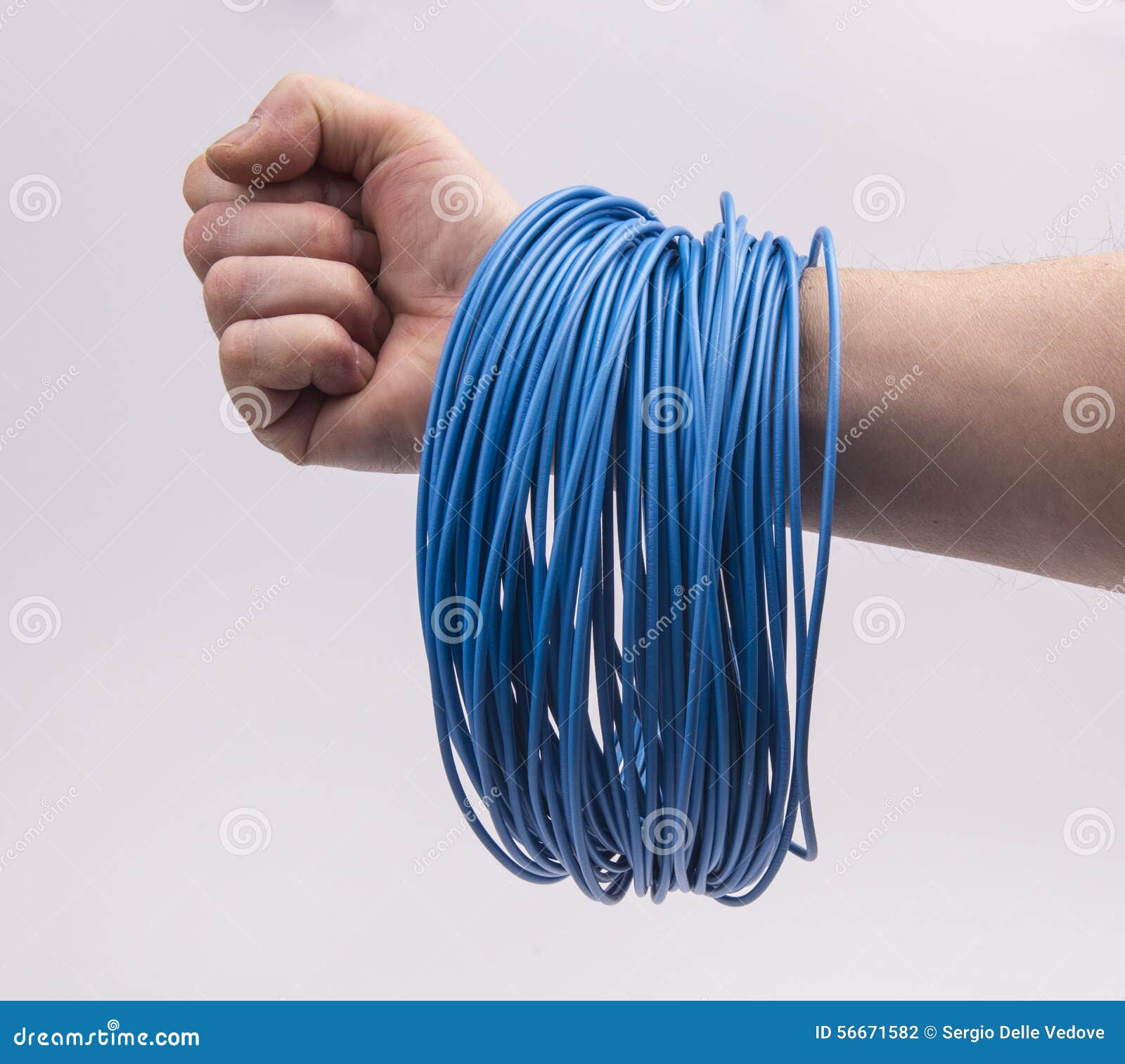 Electric wire stock photo. Image of power, hand, electric - 56671582