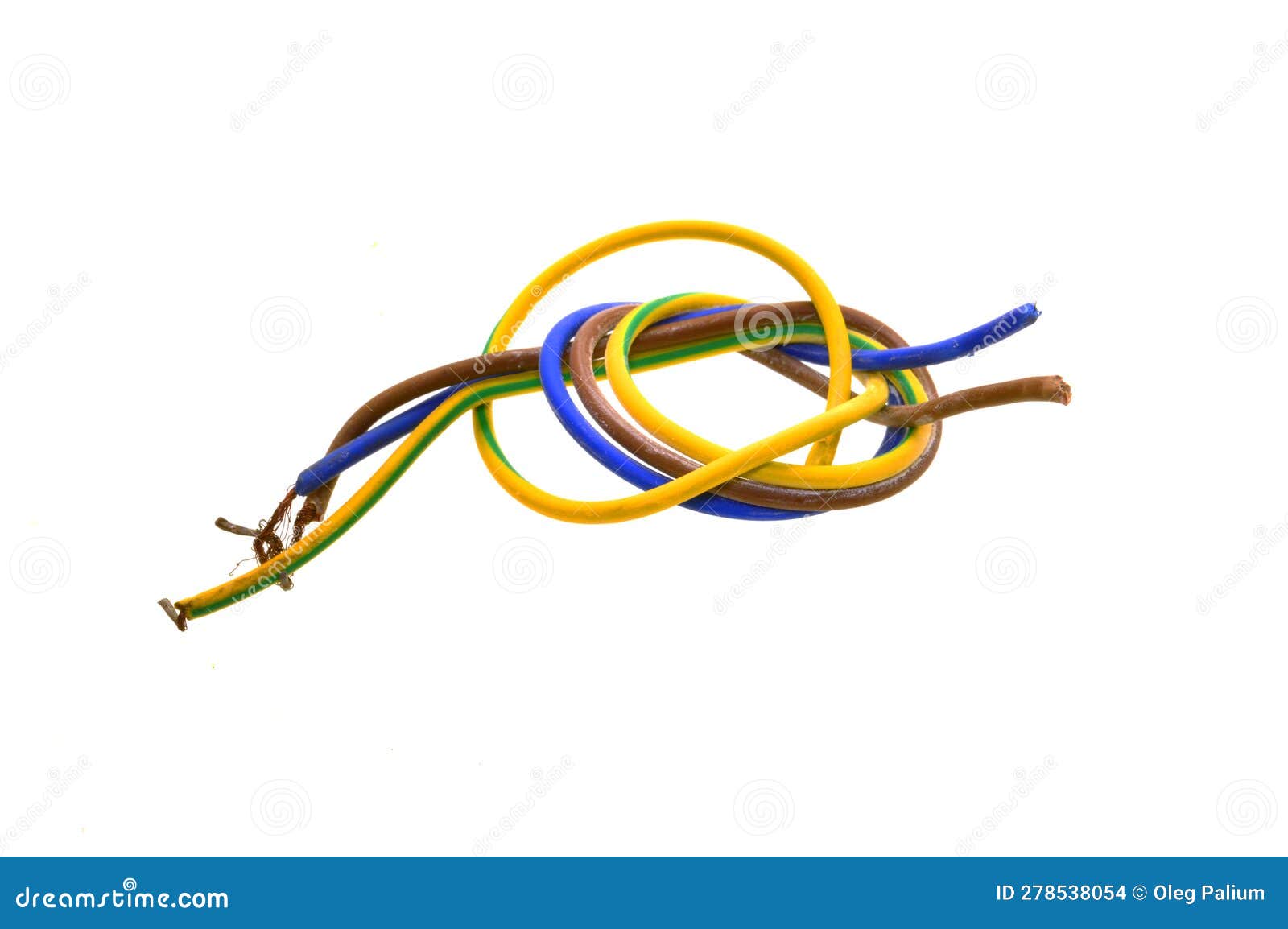Electric Wire Isolated on White Background Stock Photo - Image of color ...