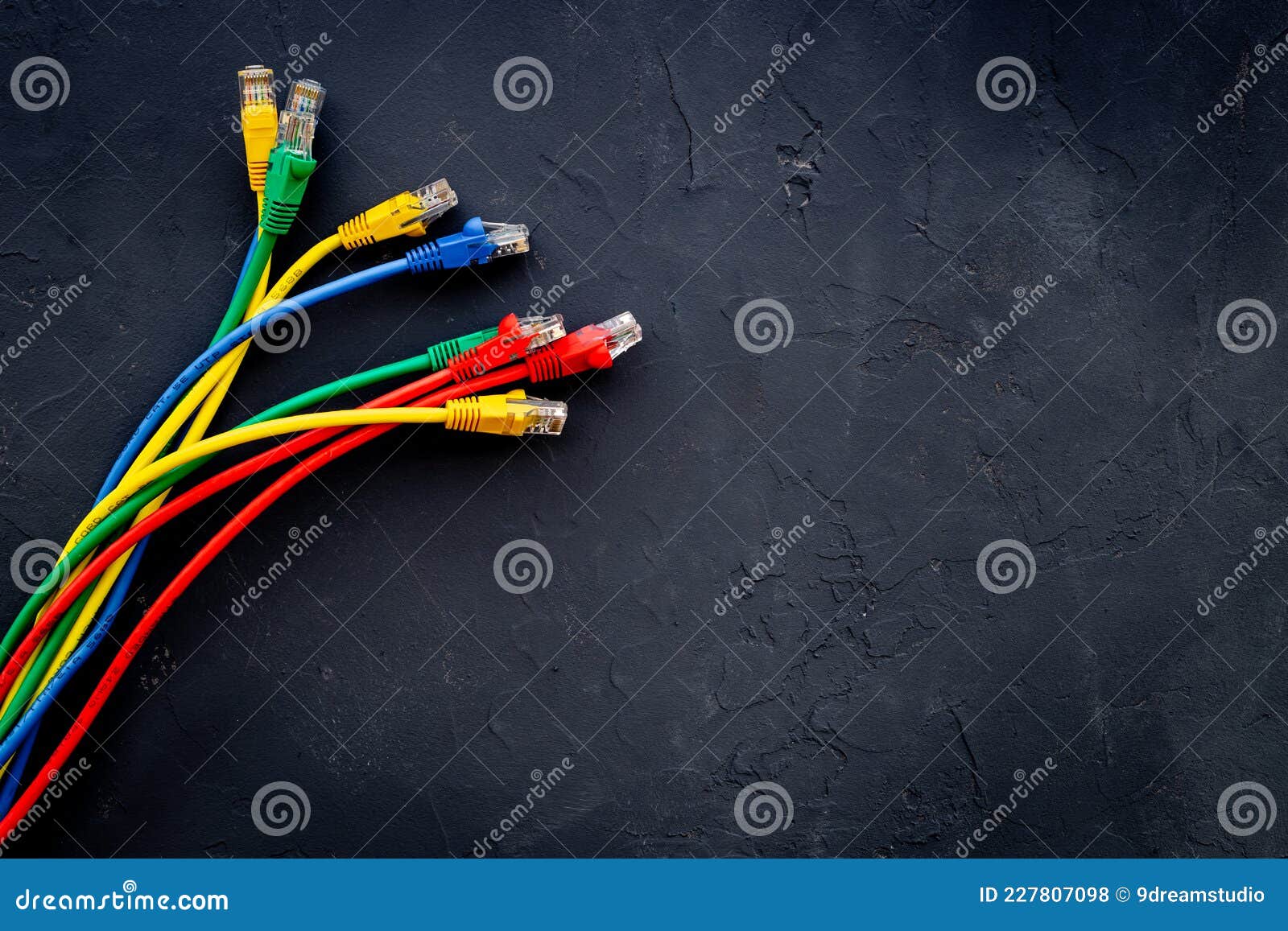 Electric Wire and Network Cables, Top View Stock Photo - Image of power ...