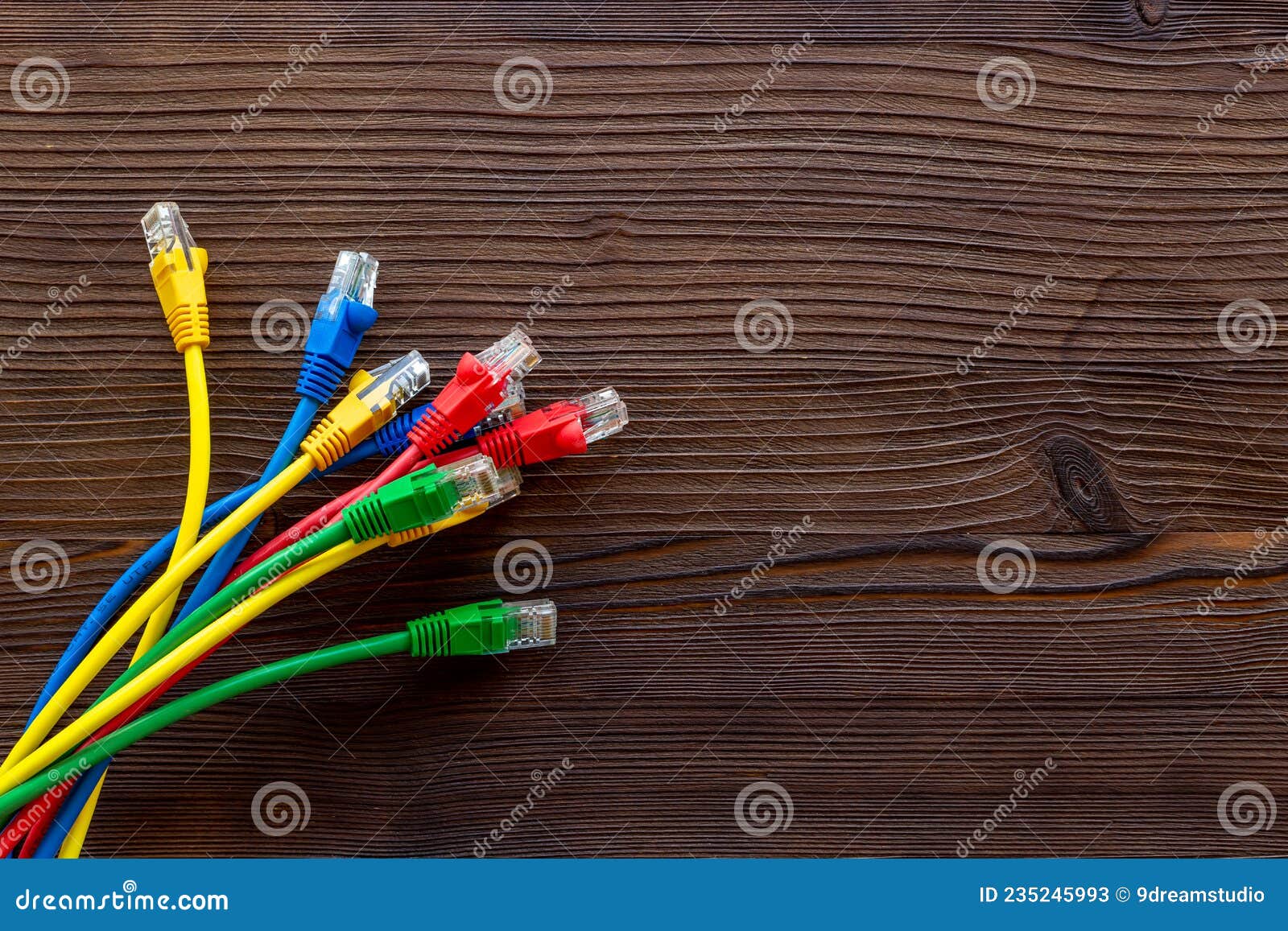 Electric Wire and Network Cables, Top View Stock Image - Image of ...