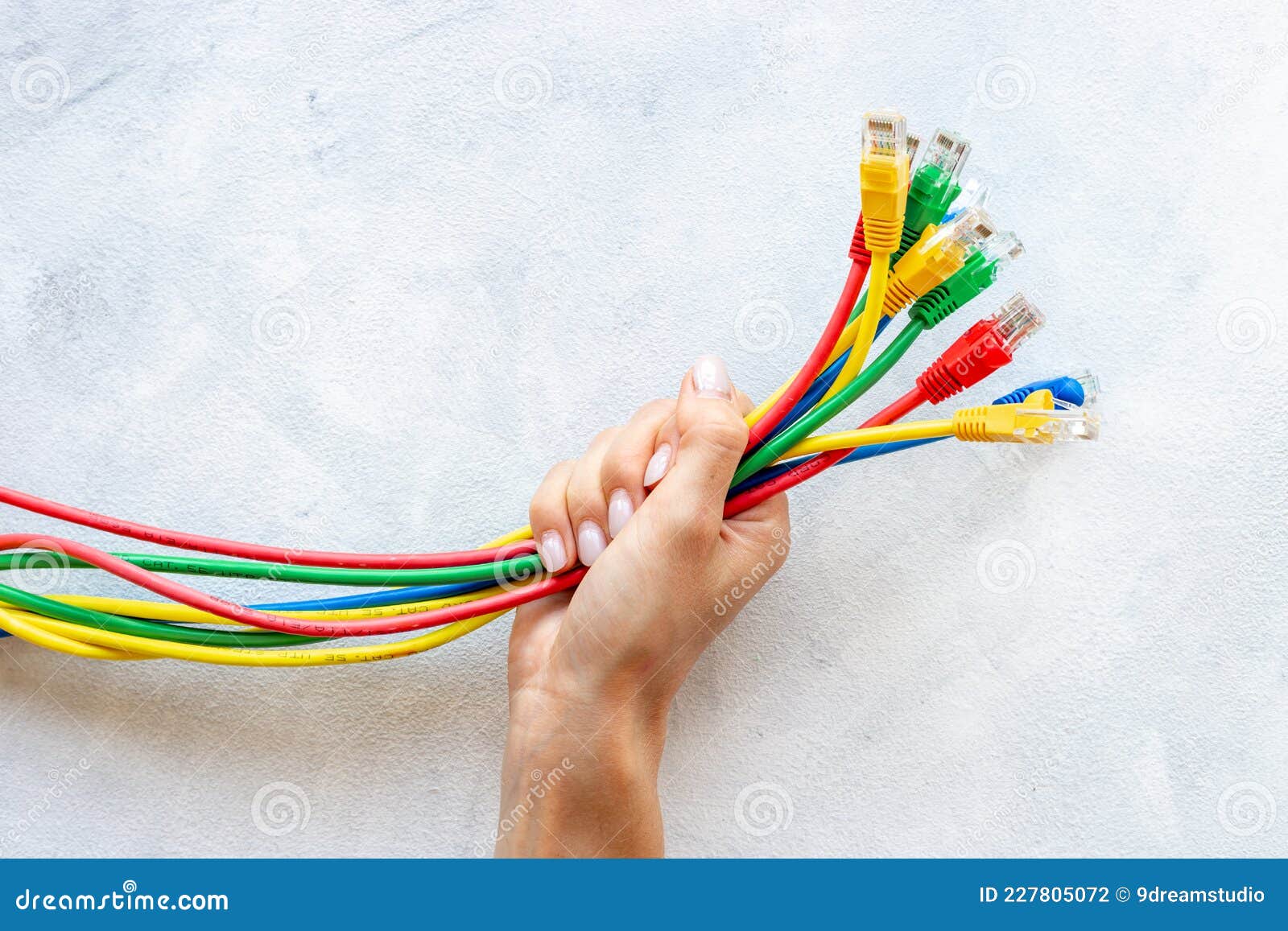Electric Wire and Network Cables, Top View Stock Photo - Image of wired ...