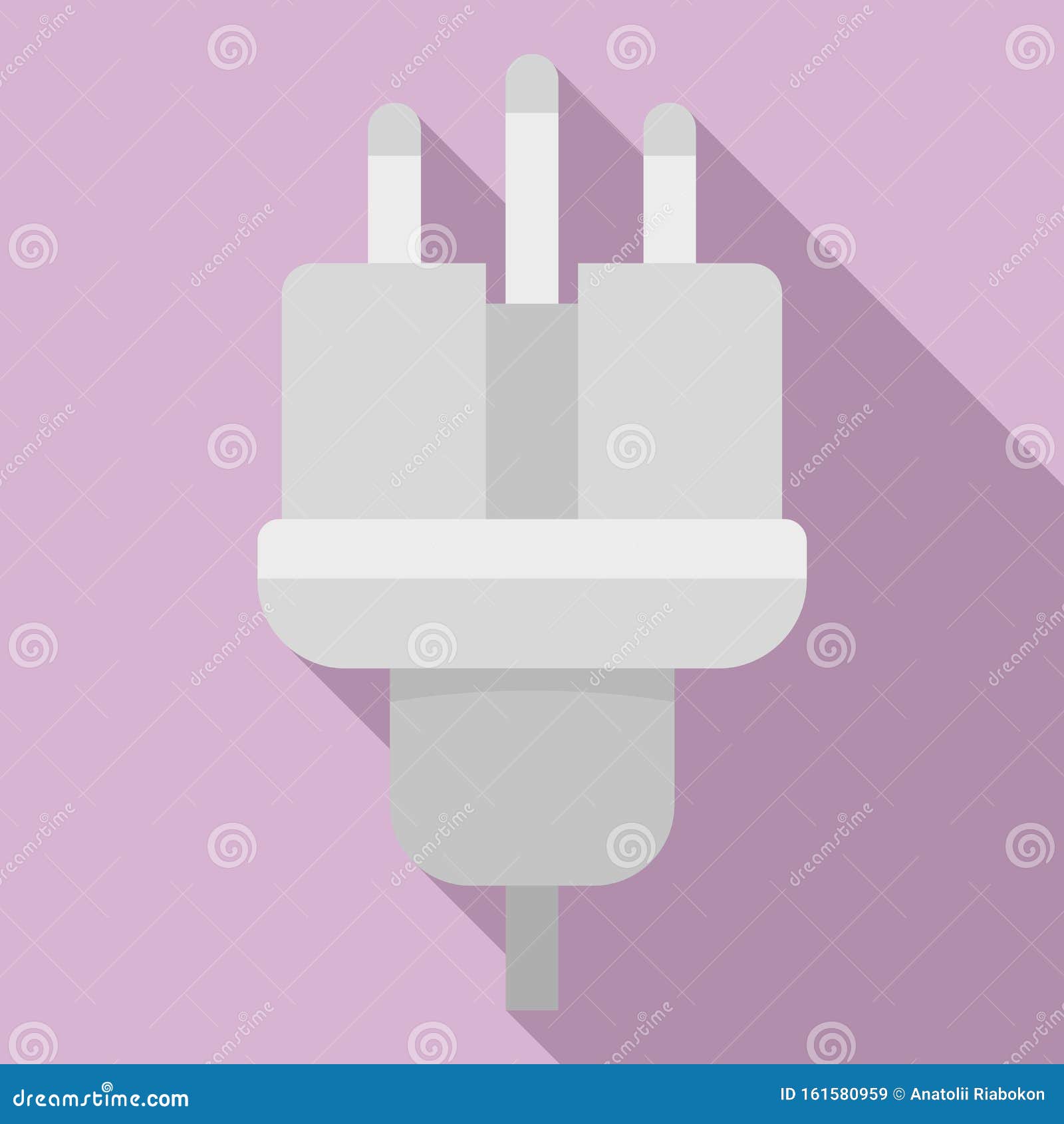 Electric Wire Plug Icon, Flat Style Stock Vector - Illustration of ...