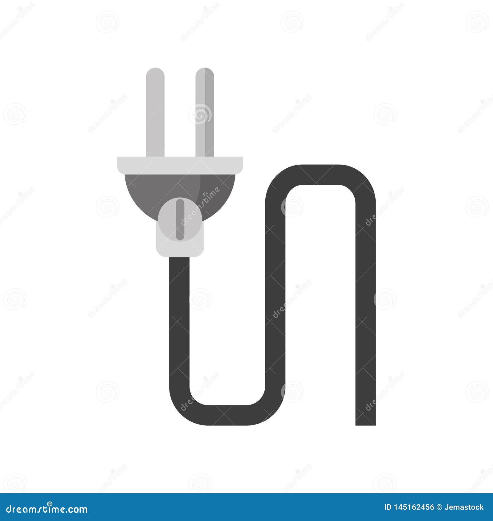 Electric wire with plug stock vector. Illustration of fast - 145162456