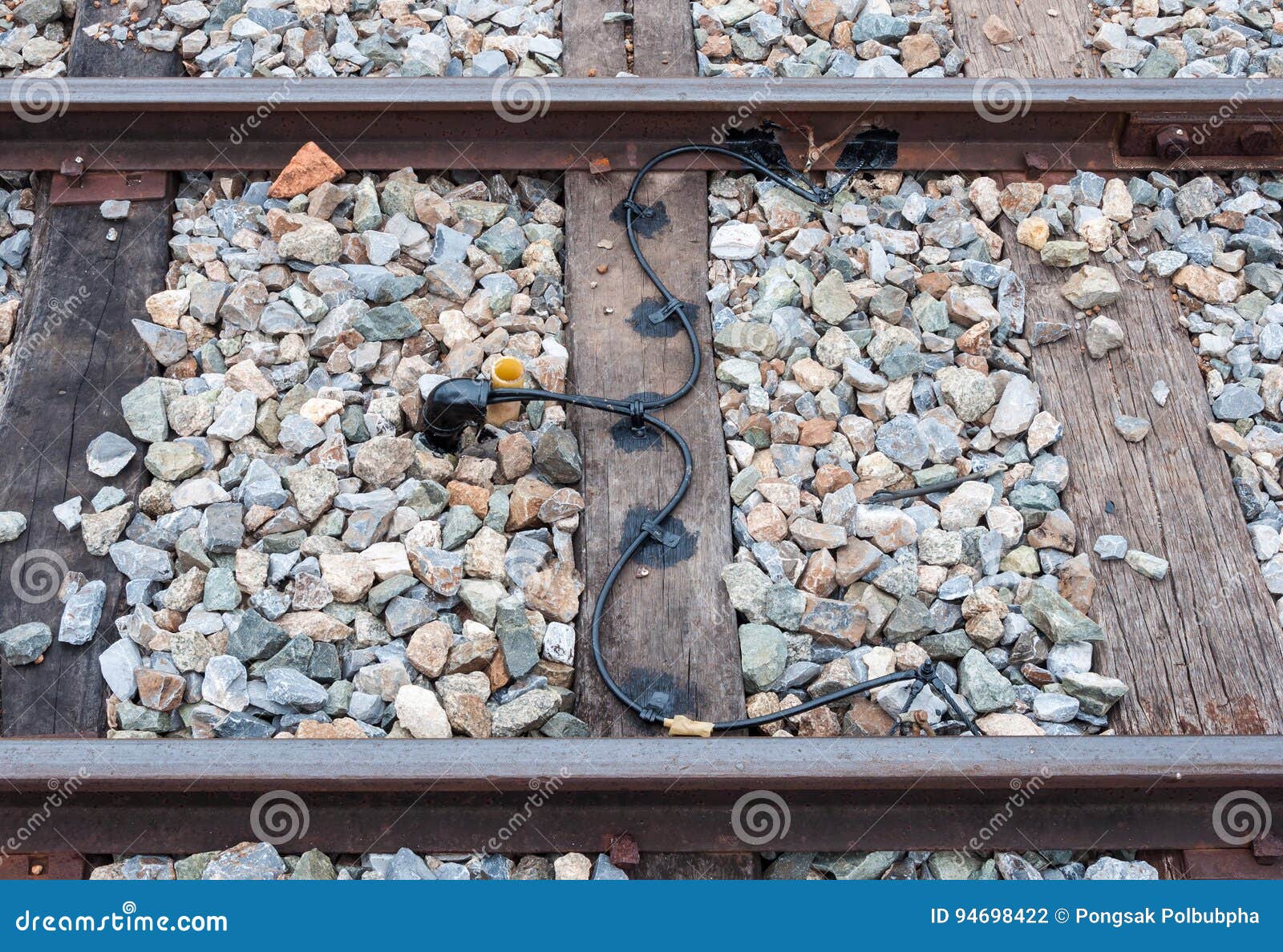 Electric Wire in the Railway Track. Stock Photo - Image of vehicle ...