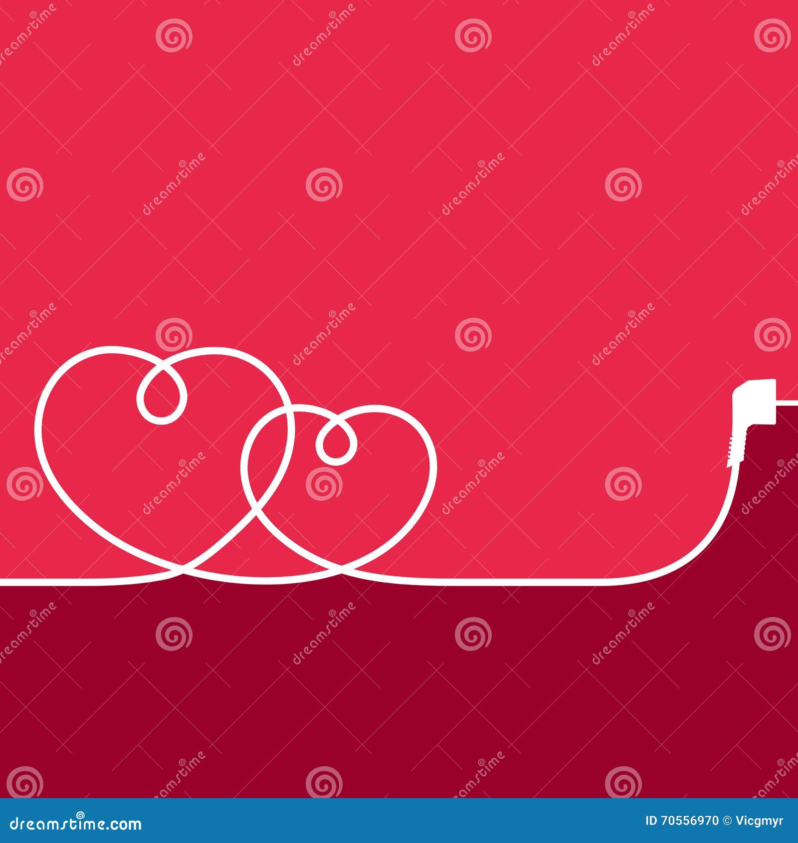 Electric Wire in the Shape of Hearts Stock Vector - Illustration of ...