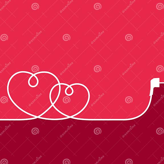 Electric Wire in the Shape of Hearts Stock Vector - Illustration of ...