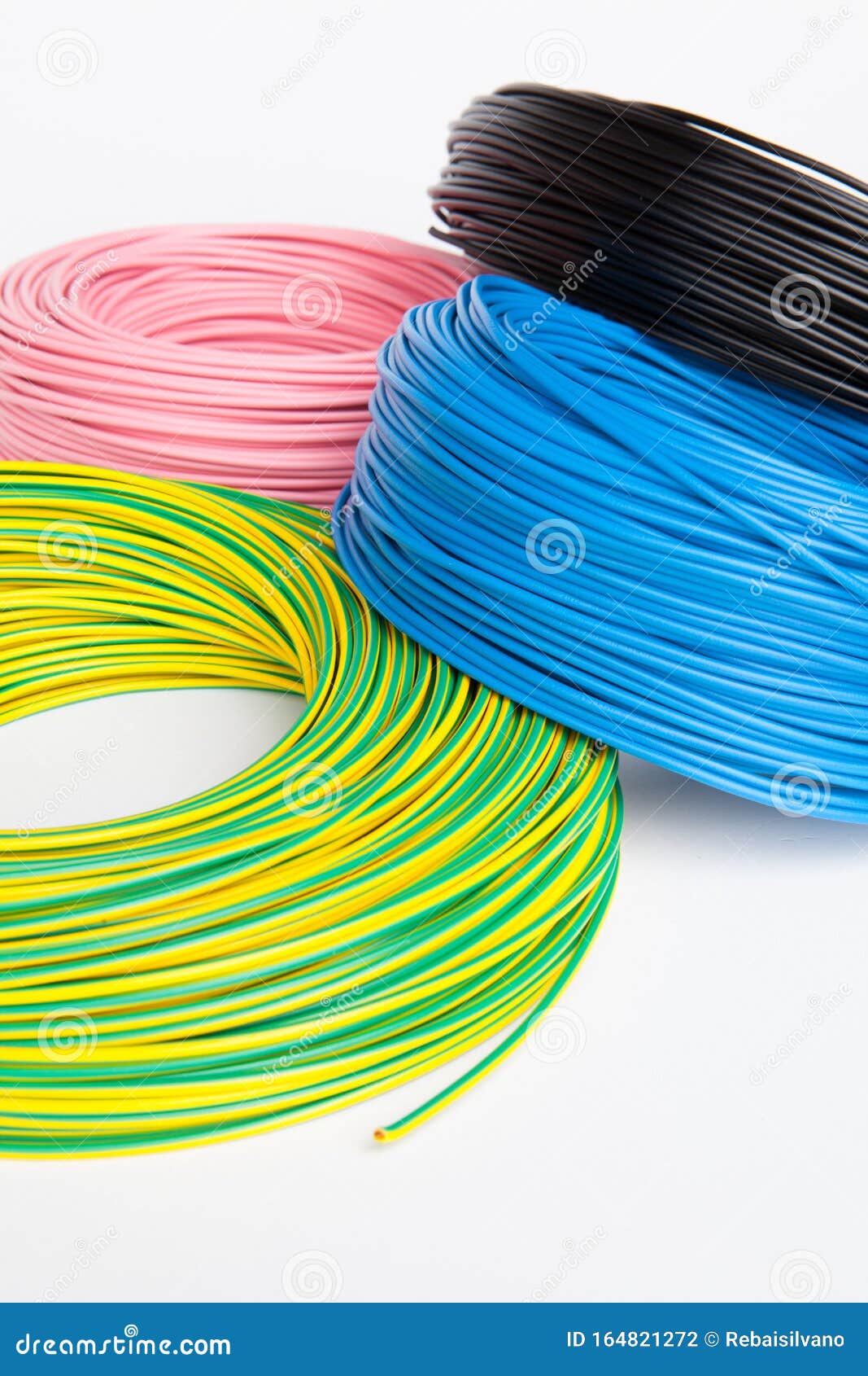 Electric wire spools stock photo. Image of closeup, creative - 164821272