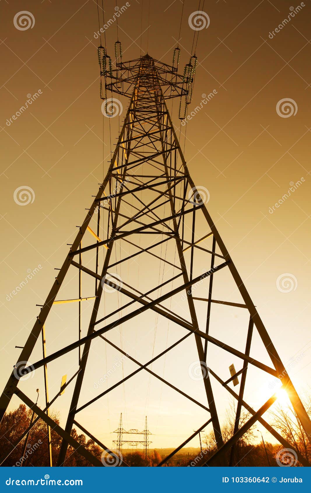 Electric wire tower stock photo. Image of plant, distribution - 103360642