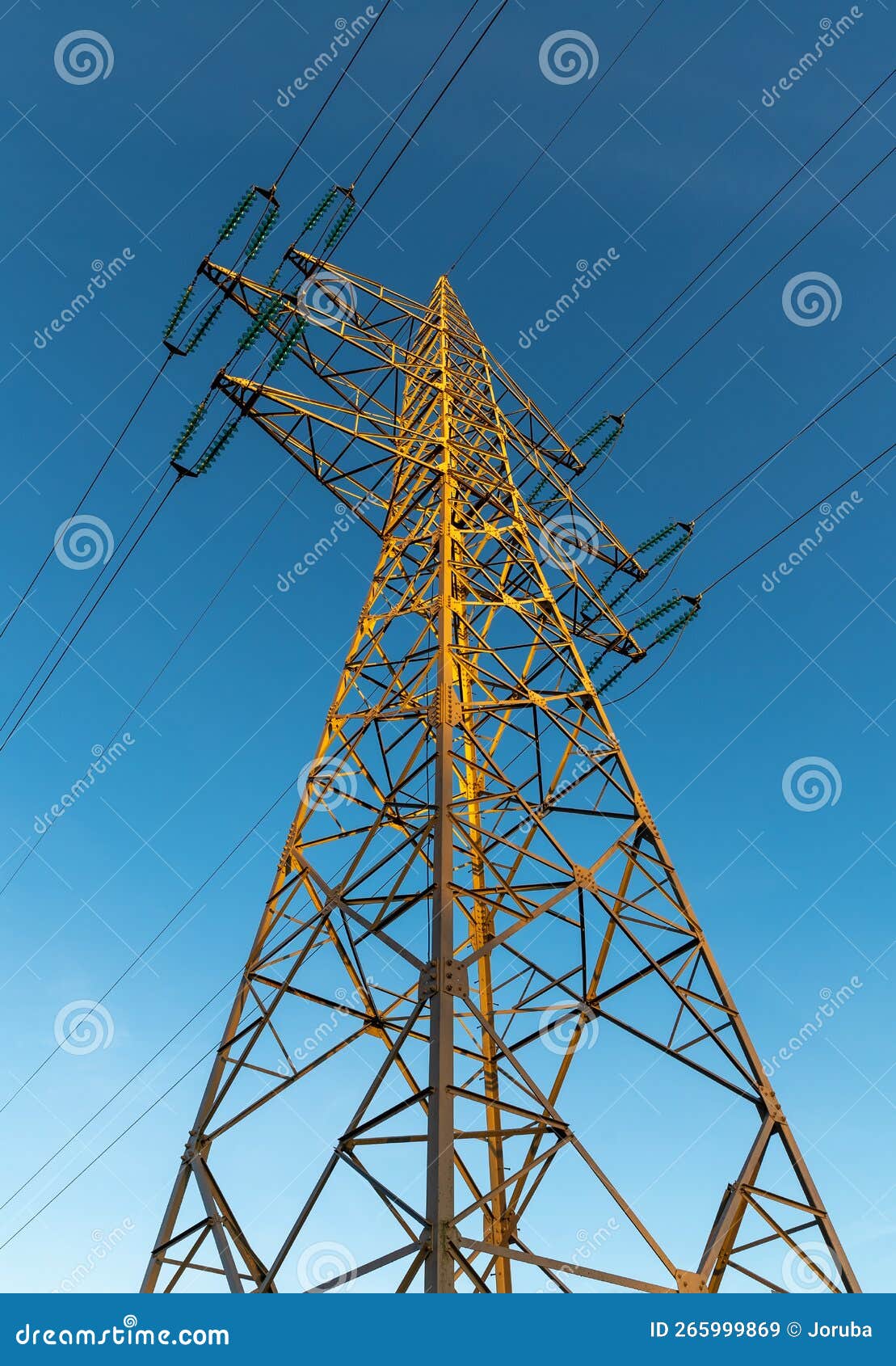 Electric Wire Tower in High Angle View Stock Image - Image of ...