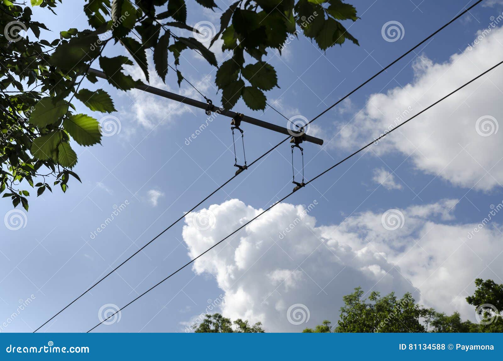 Electric Wire of Trolley Bus Stock Photo - Image of electric, metal ...