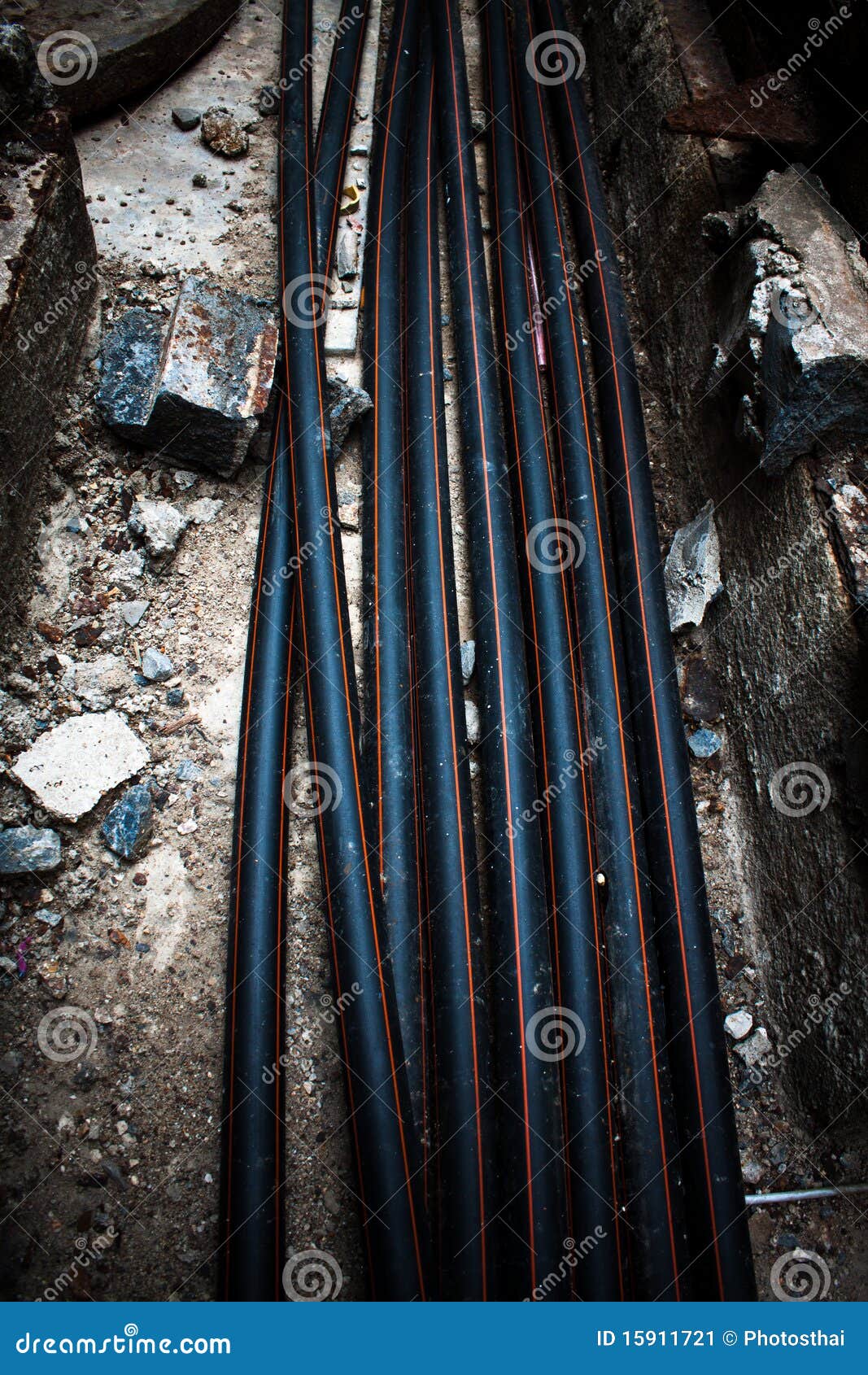 Electric Wire in Underconstruction Stock Image - Image of closed, basin ...