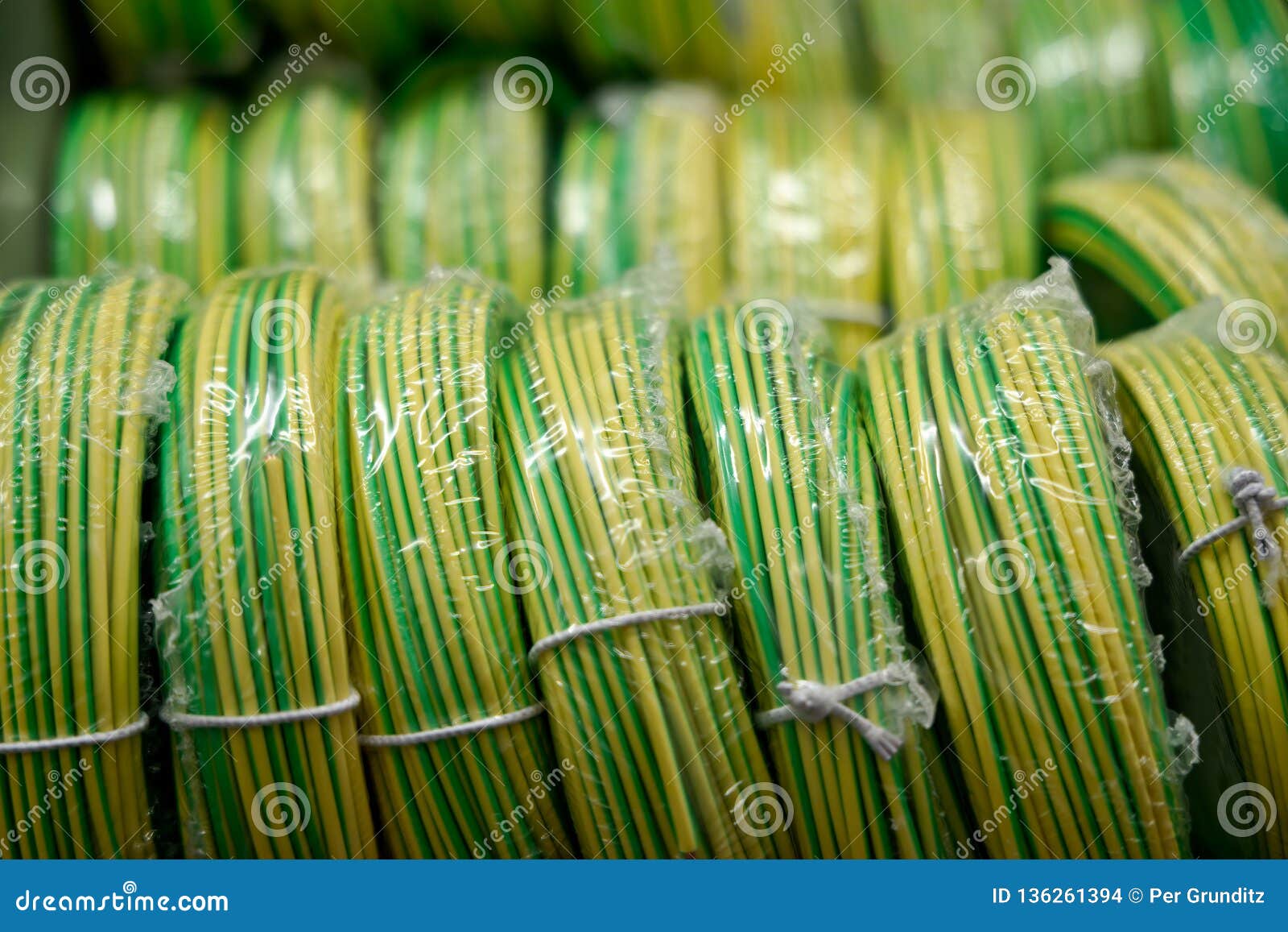 Electric Wires for Wiring Cabling Stock Photo - Image of cable, ground ...