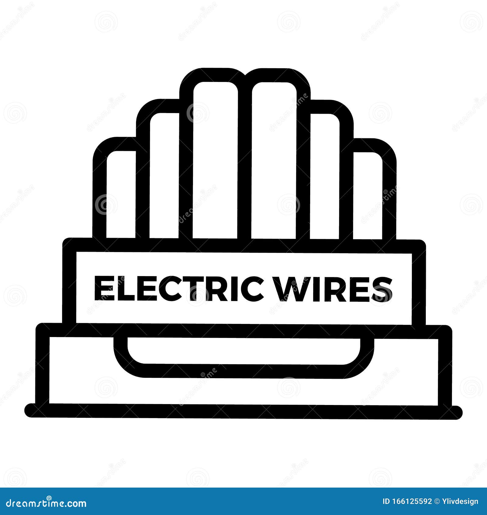Electric Wires Icon, Outline Style Stock Vector - Illustration of ...