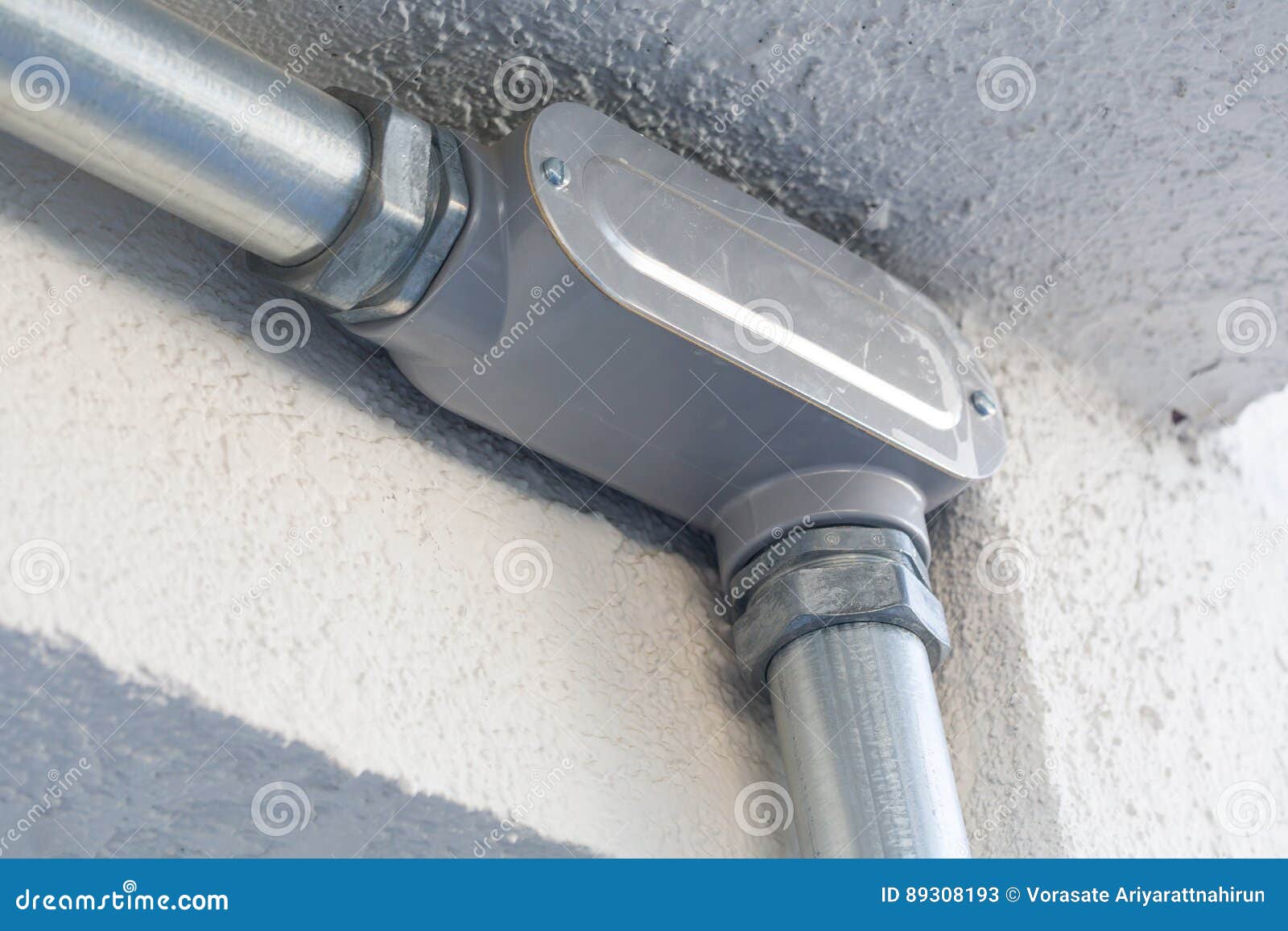 Electric Wires Installation in Electric Socket and Pipes Stock Image ...