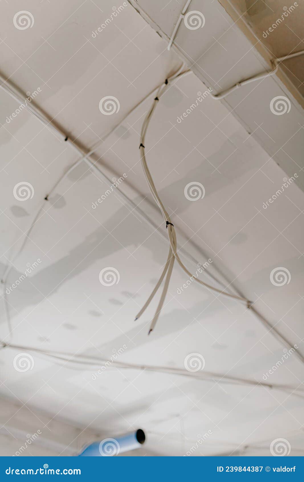 Electric Wires Network Mounted on Ceiling Stock Image - Image of ...