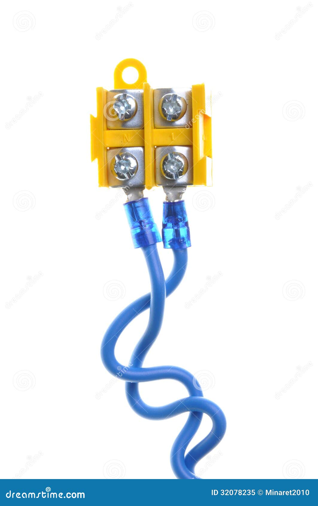 Terminal Block On 12 Contacts For Connection Of Electric Wires. Set Of ...