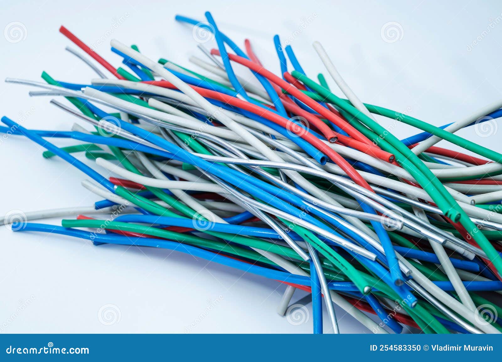 Electric Wires on a White Background Stock Photo - Image of line ...