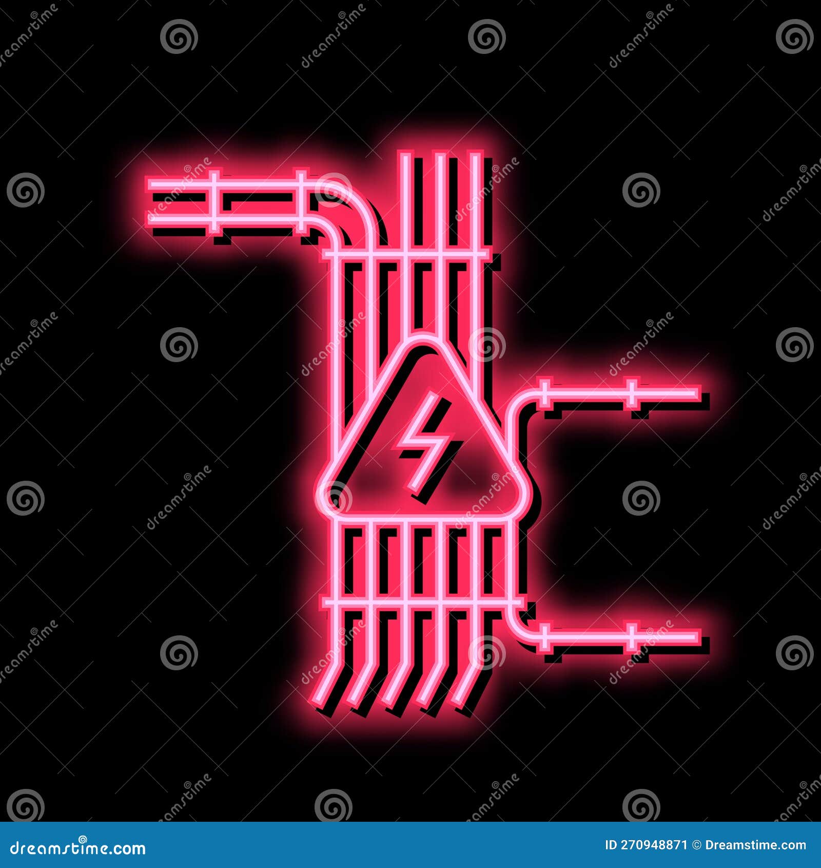 Electric Wiring Neon Glow Icon Illustration Stock Vector - Illustration ...