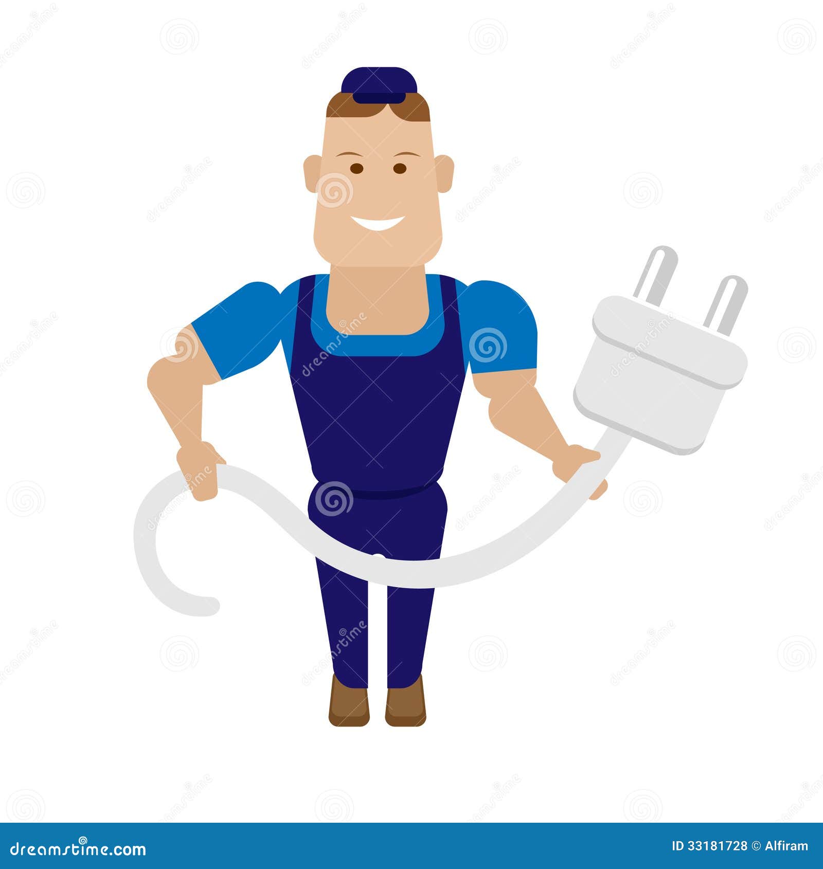 Electric Worker People Vector Illustration, Cartoon Flat Repairman ...